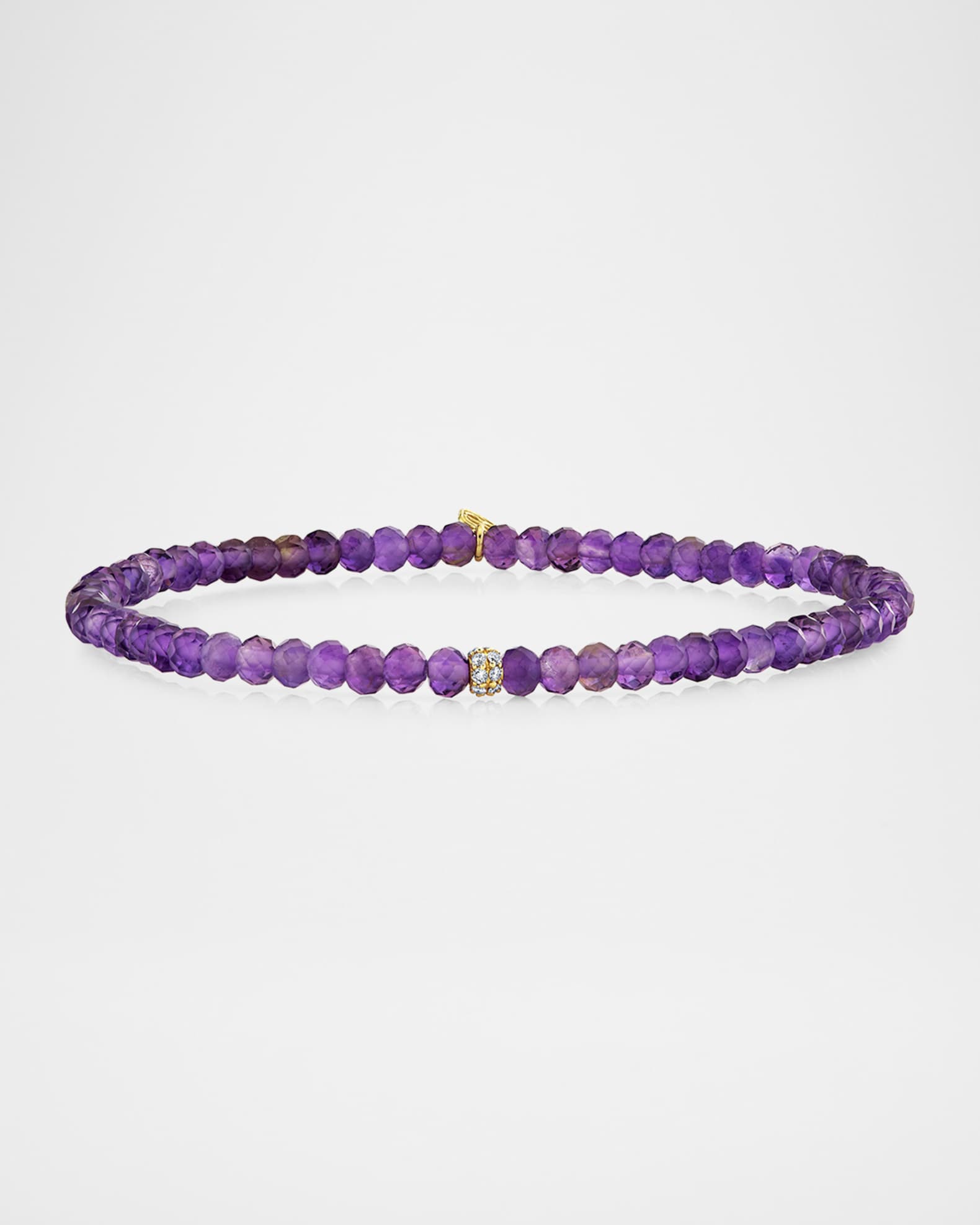 Sydney Evan Diamond Pave Rondelle on Amethyst Bracelet | Neiman Marcus