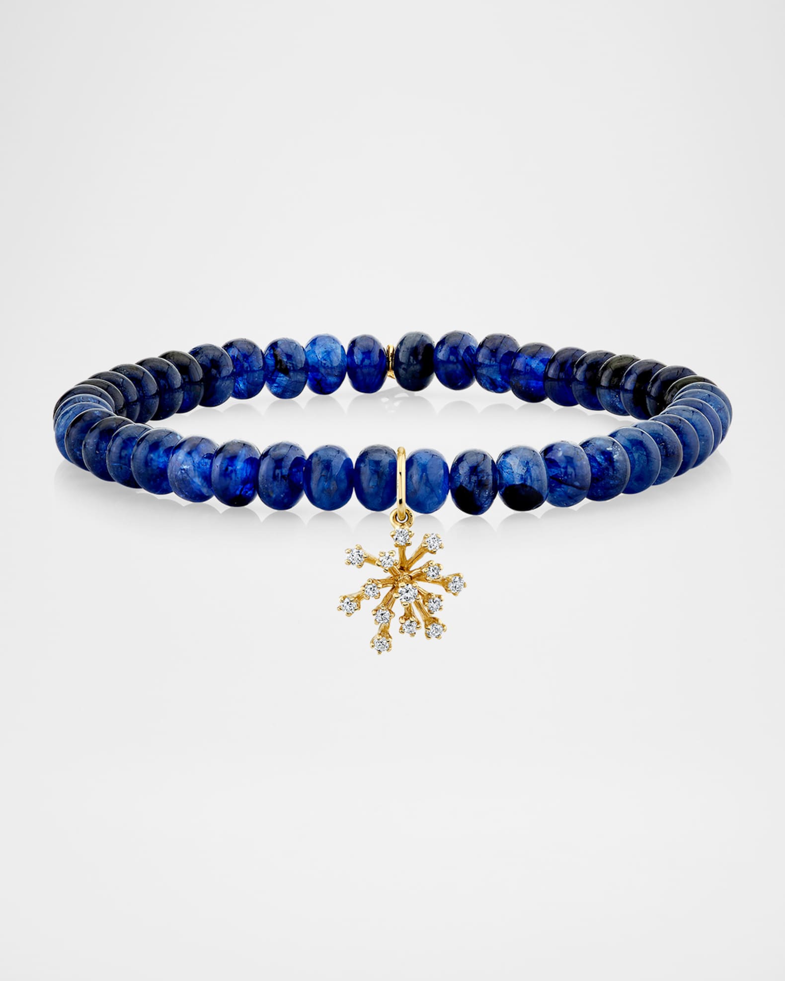 Sydney Evan Small Burst Flower on Sapphire Stretch Bracelet | Neiman Marcus