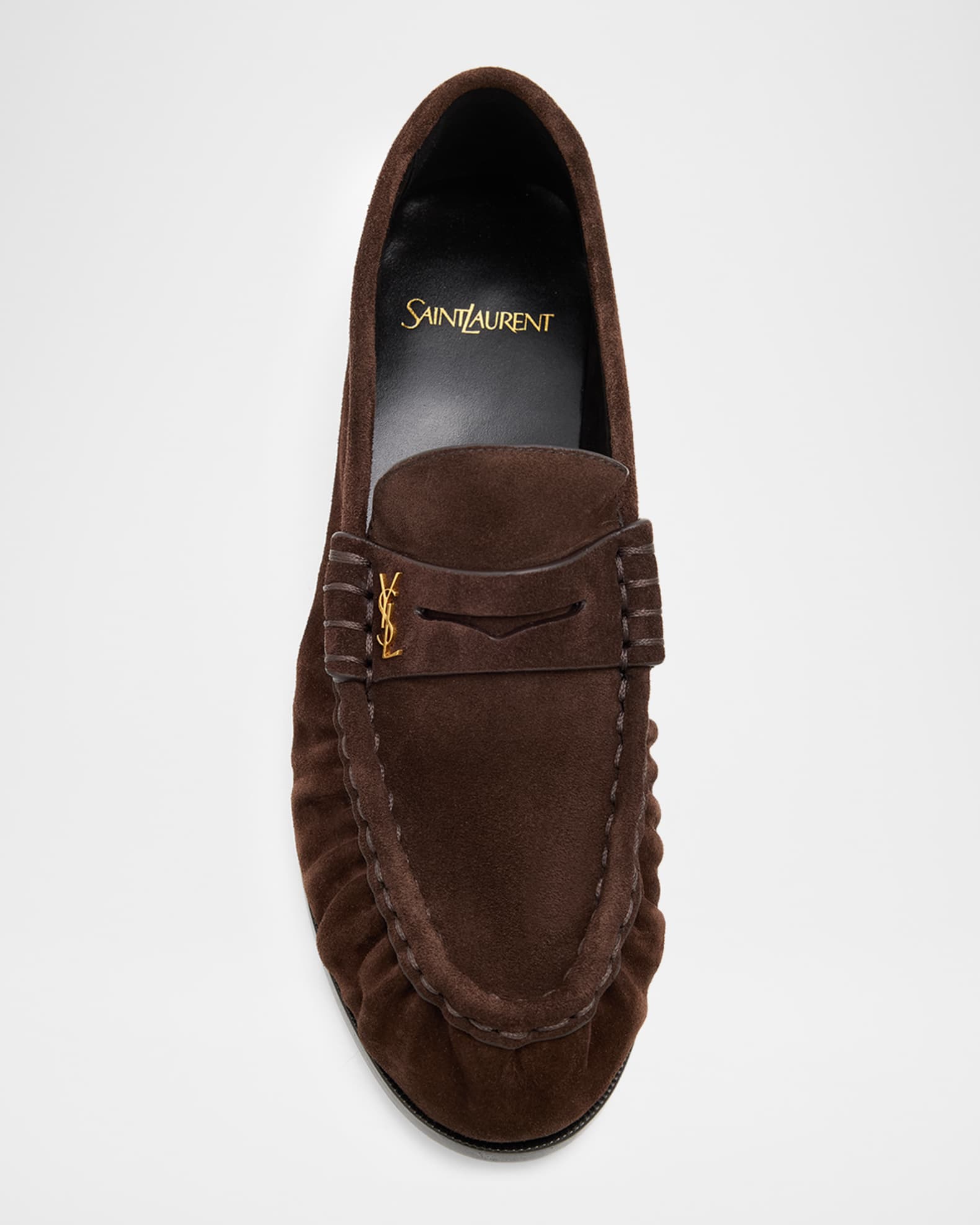 Saint Laurent Le Suede YSL Penny Loafers | Neiman Marcus