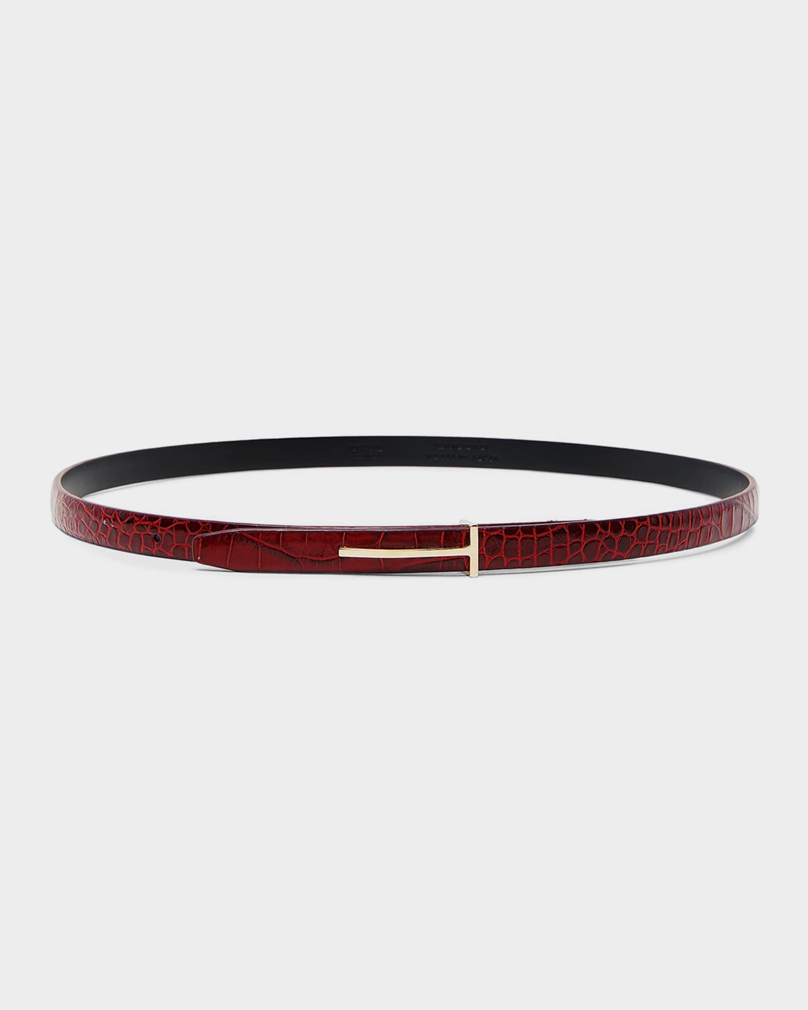 TOM FORD Croc-Effect Leather Belt | Neiman Marcus