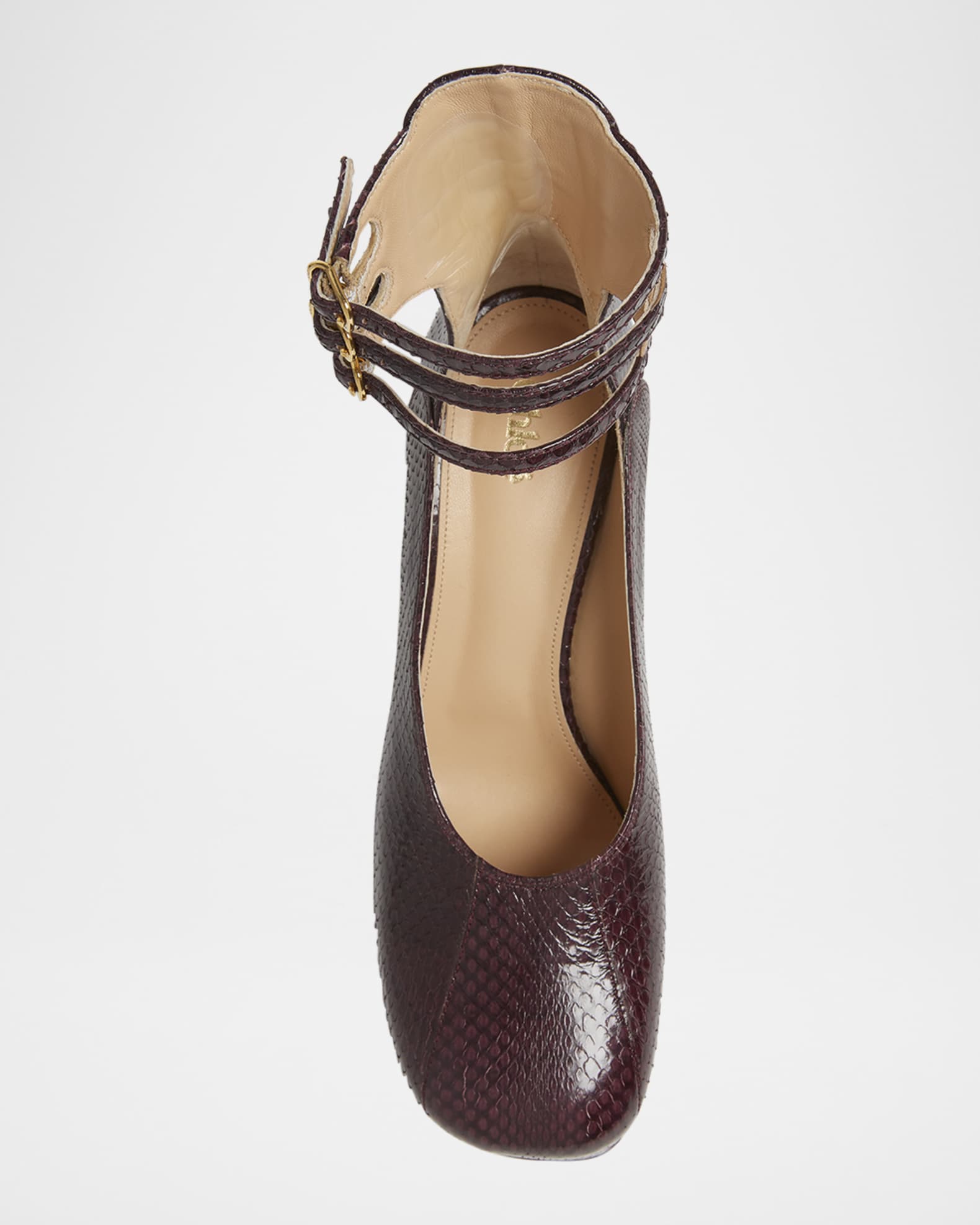 Chloe Loti Snake Platform Block-Heel Pumps | Neiman Marcus