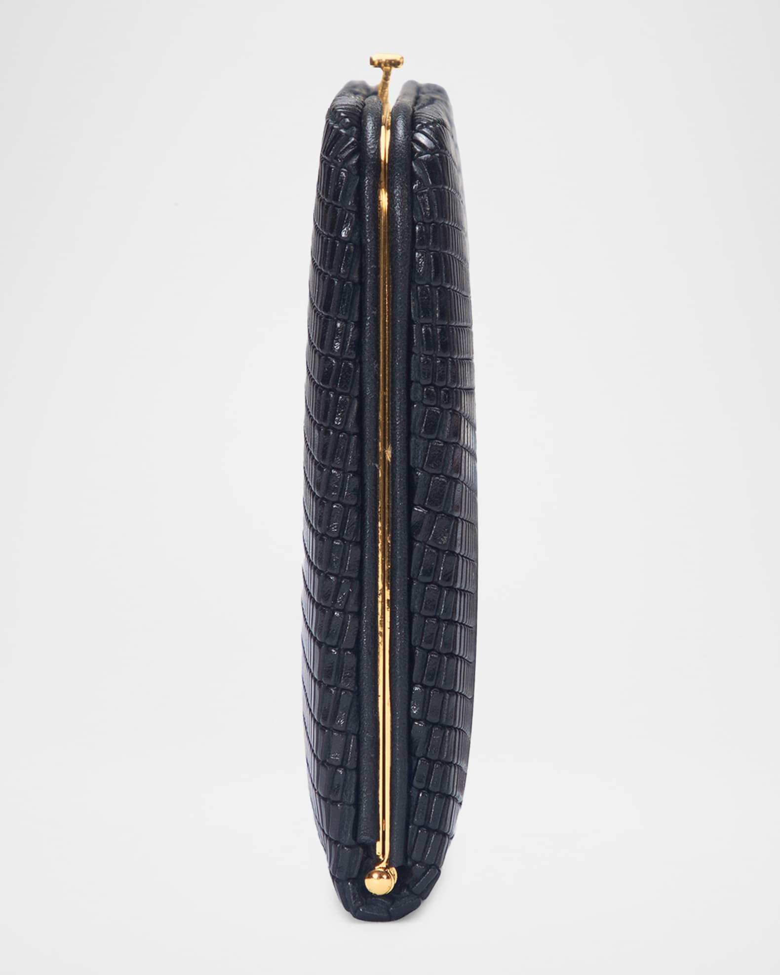 Vince Frame Lizard-Effect Leather Wallet | Neiman Marcus