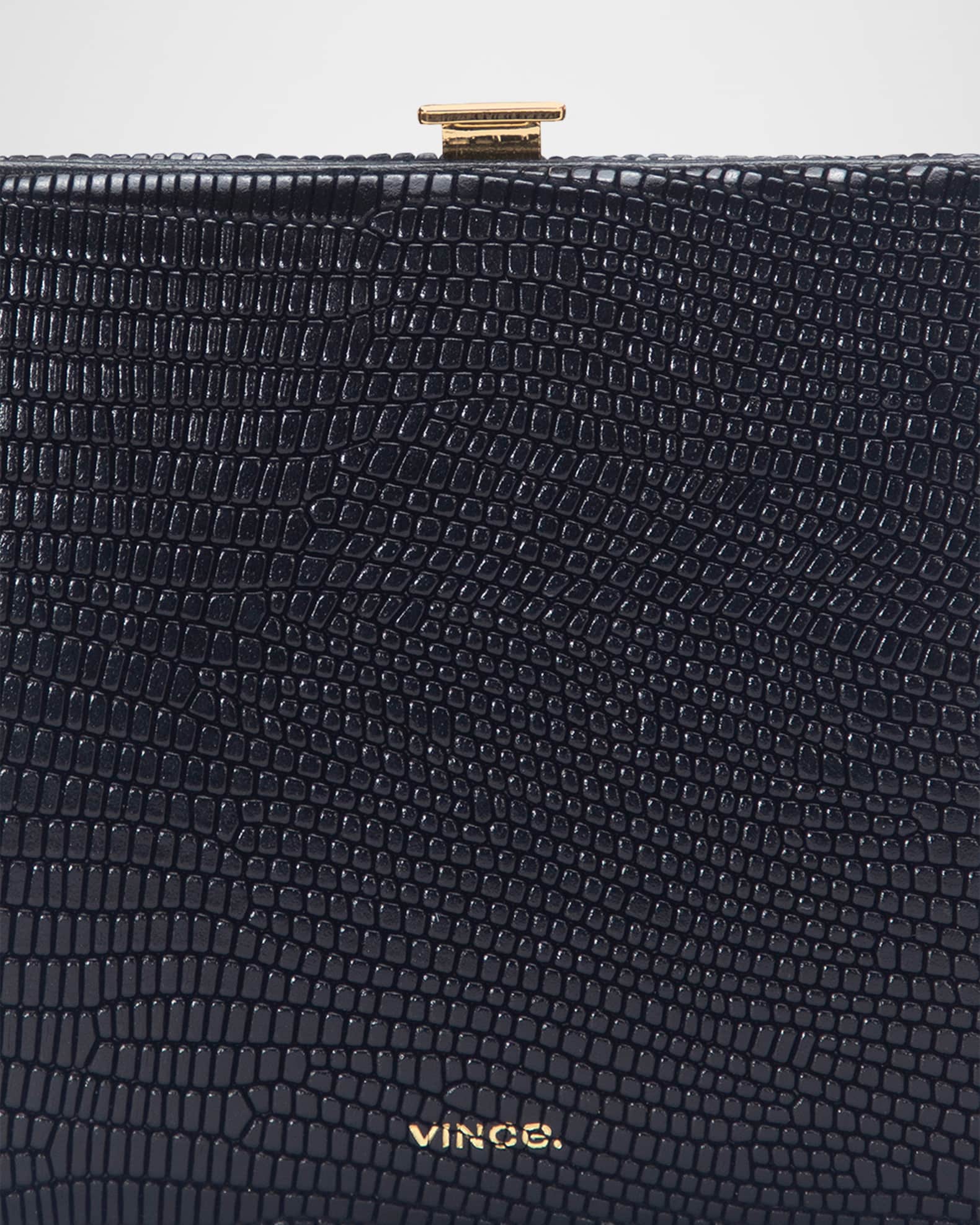 Vince Frame Lizard-Effect Leather Wallet | Neiman Marcus