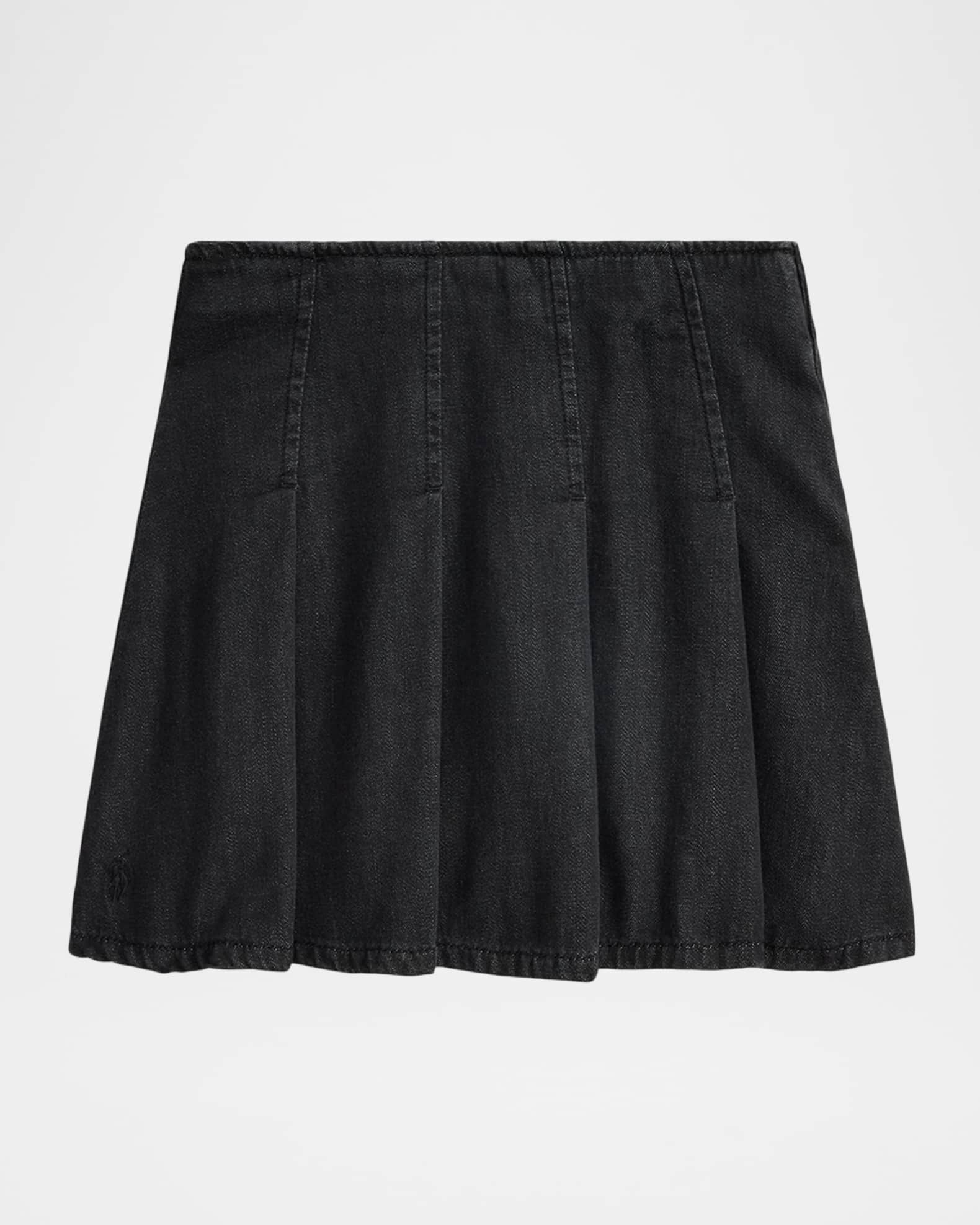 Polo Ralph Lauren Girl's Pleated Cotton Denim Skirt, Size 2-6X | Neiman ...