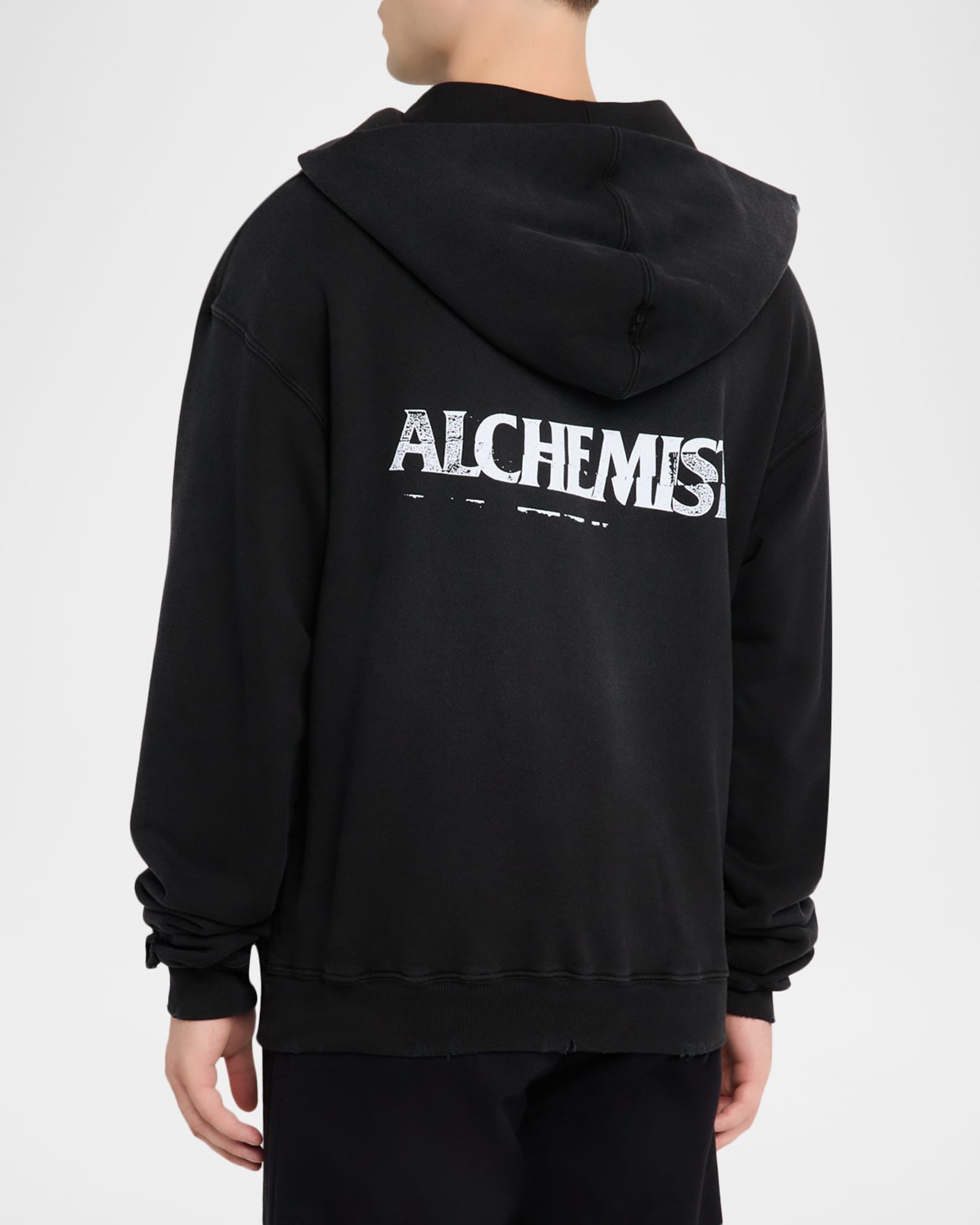 Alchemist Men's Perfect Distressed Cotton Logo Hoodie | Neiman Marcus