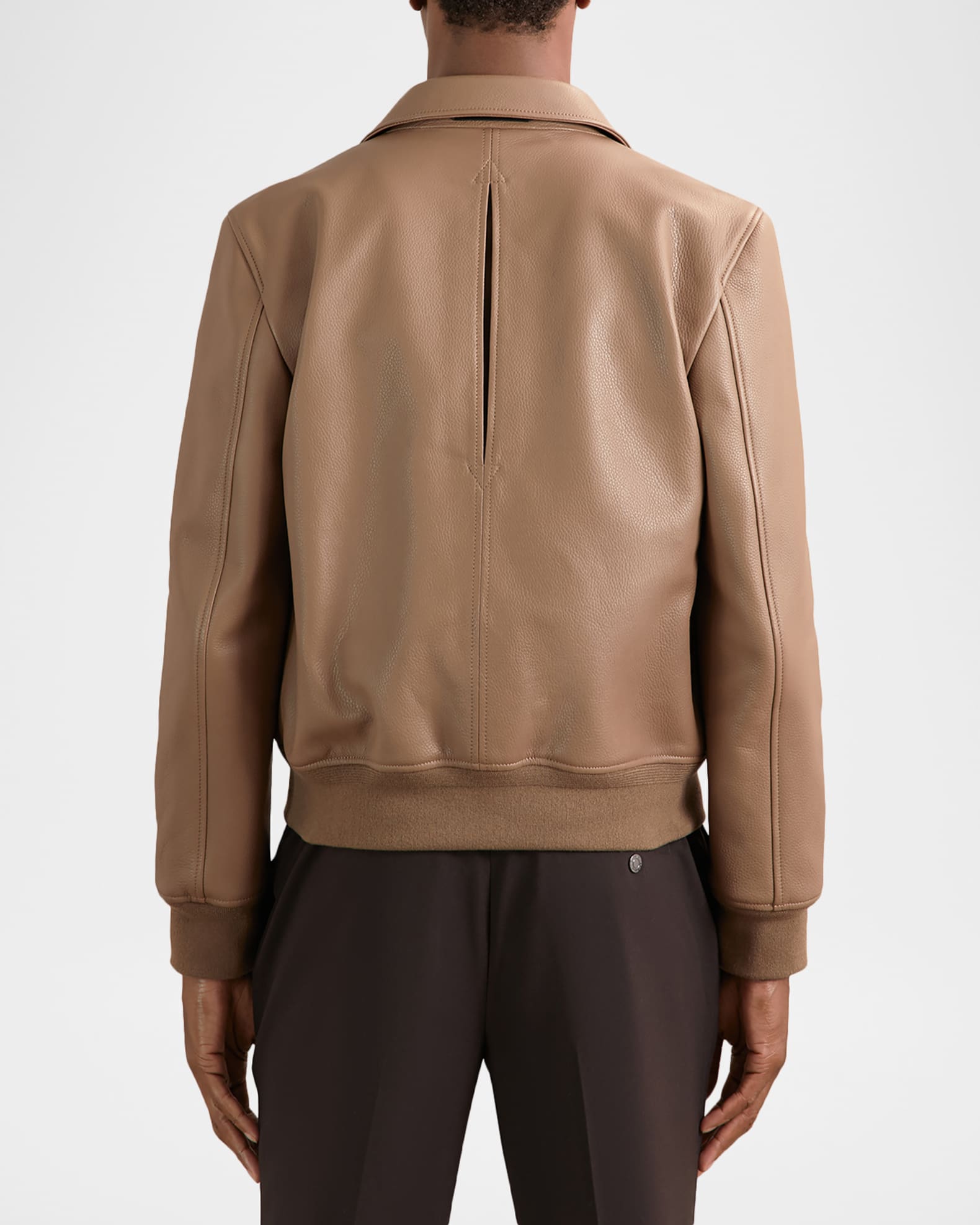Reiss Men's Harrington Tumbled Leather Jacket | Neiman Marcus