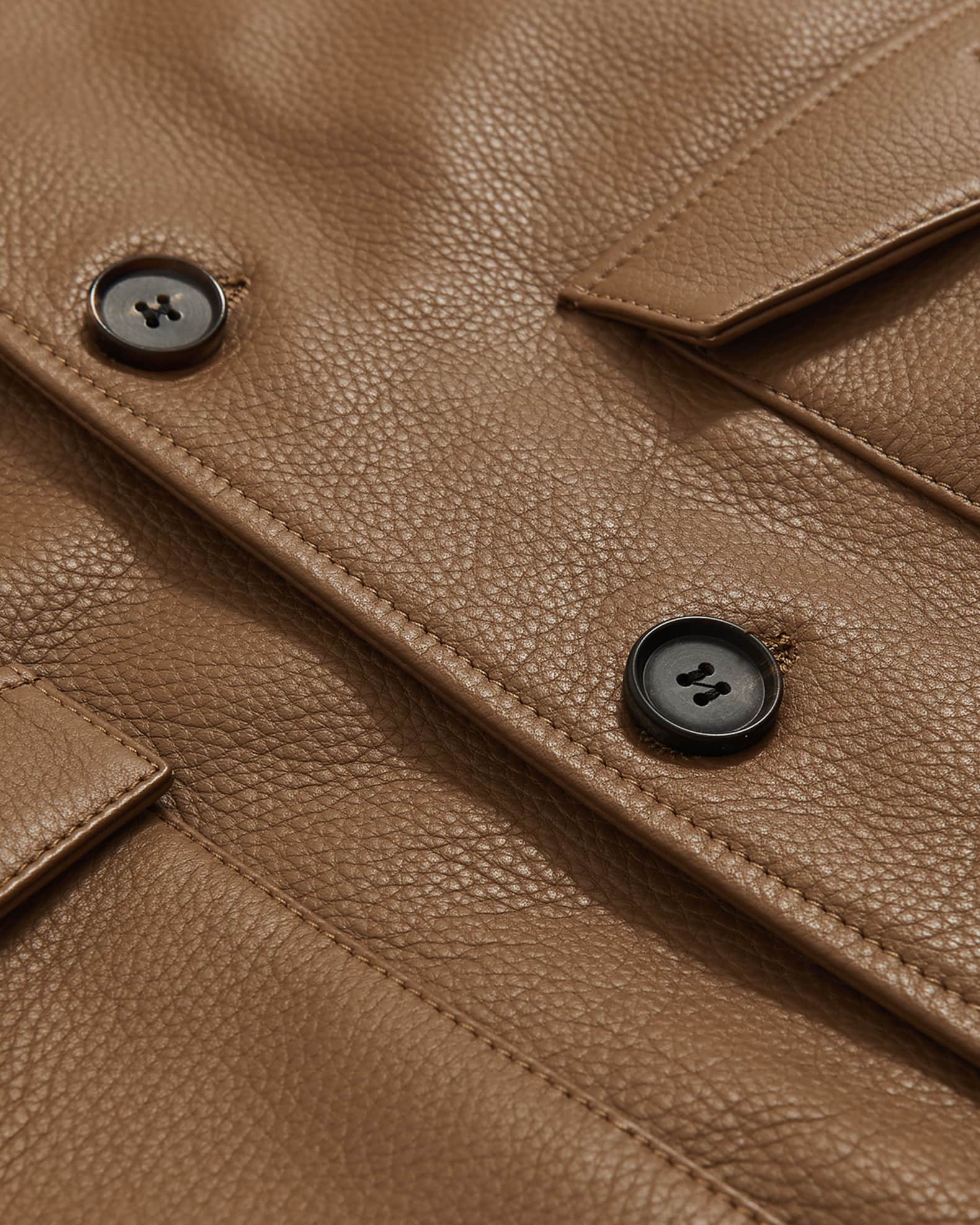 Reiss Men's Harrington Tumbled Leather Jacket | Neiman Marcus
