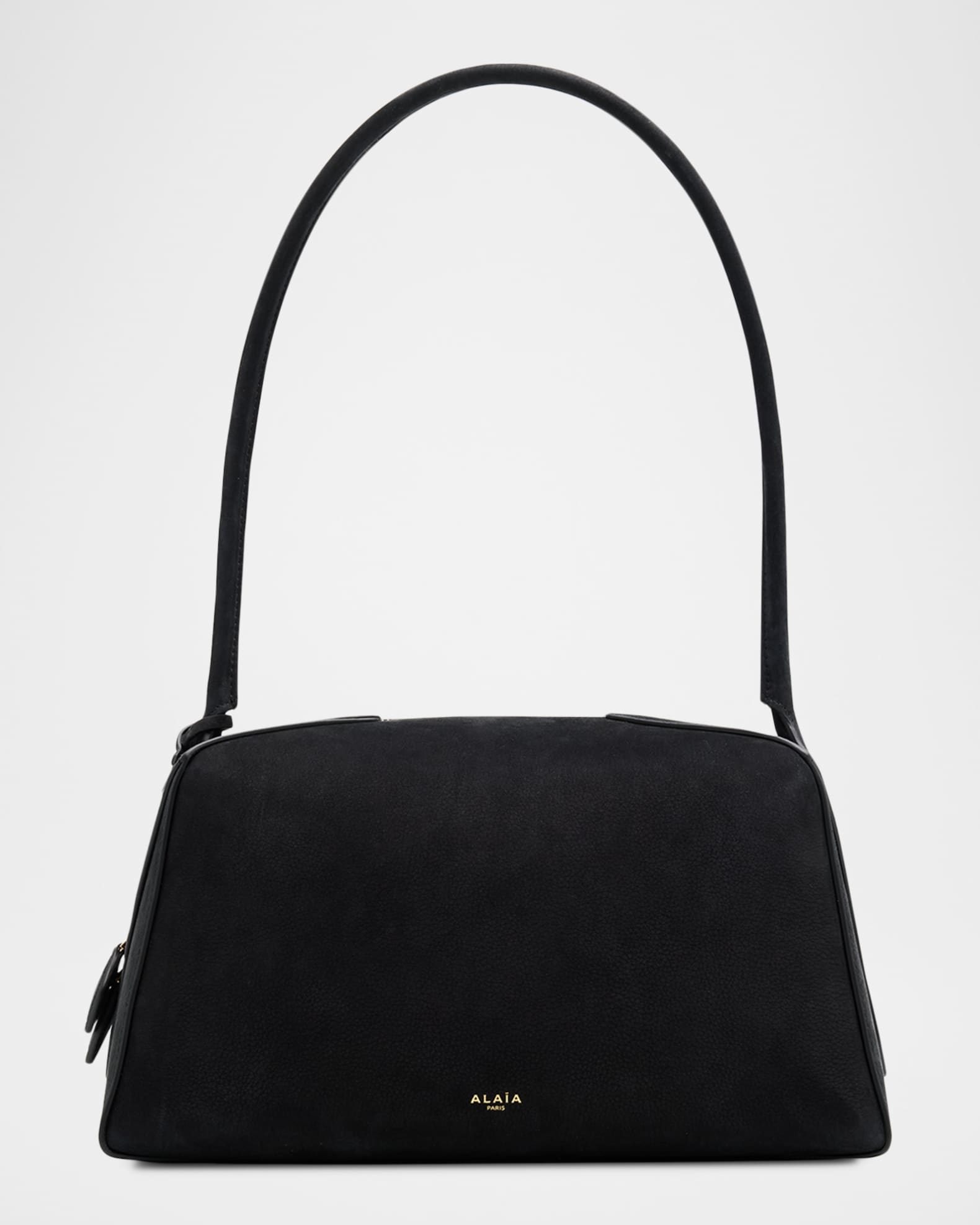 ALAIA Le Bouledogue Bowling Shoulder Bag in Nubuck Leather | Neiman Marcus
