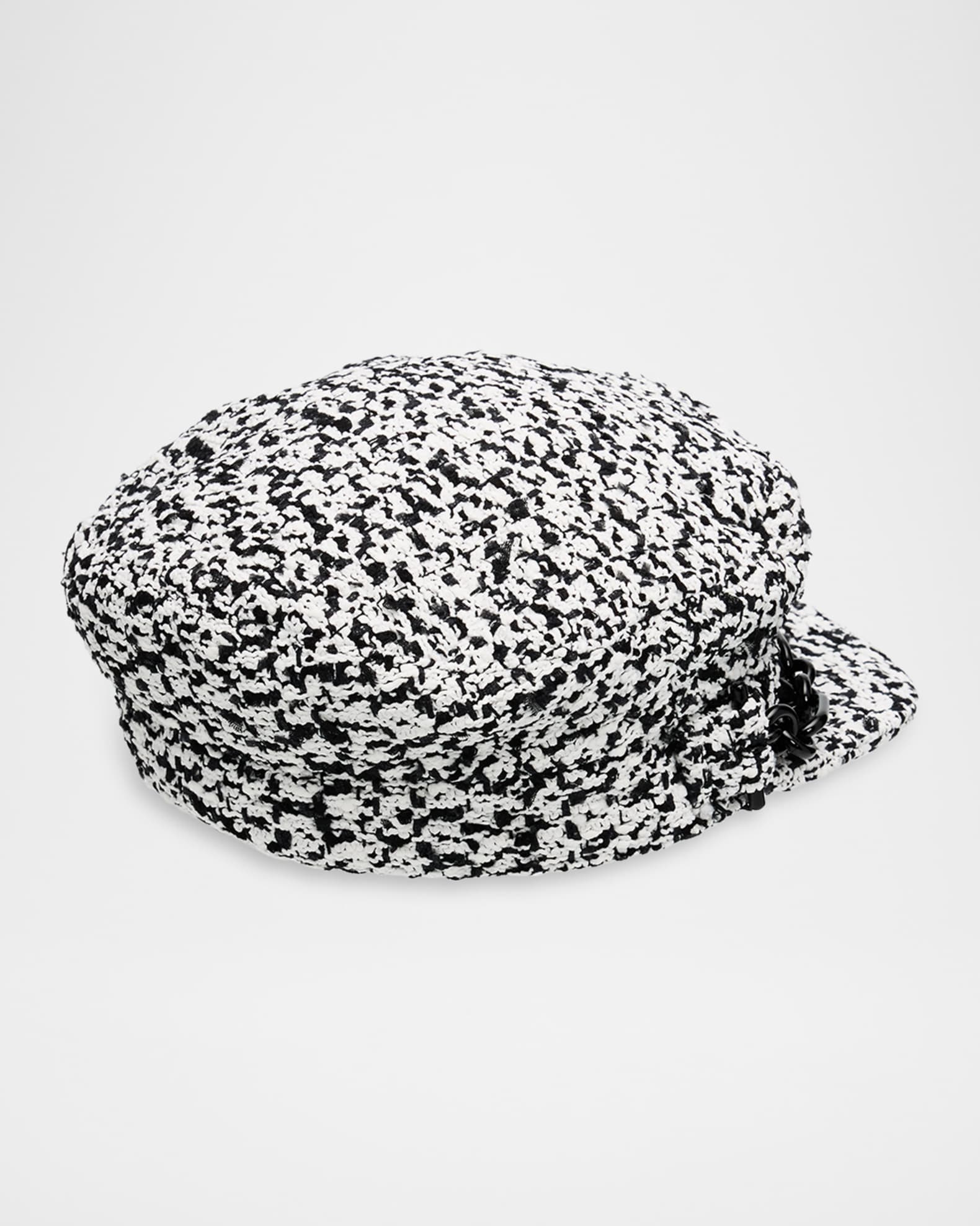 Balmain Chain Tweed Newsboy Cap | Neiman Marcus