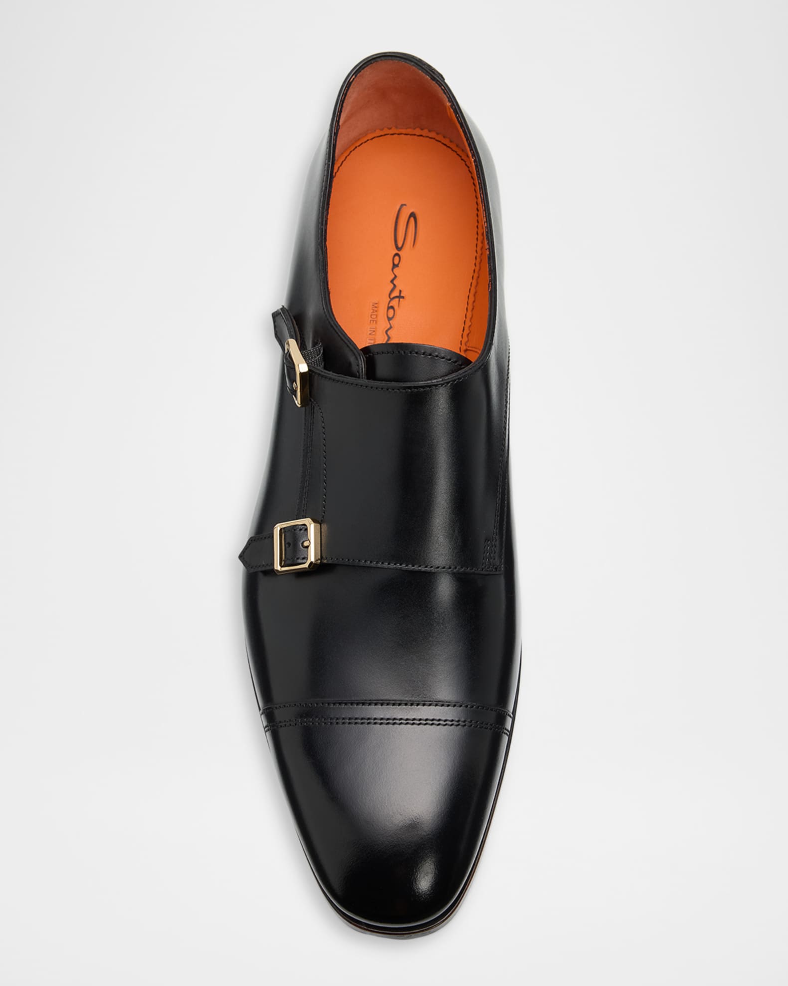 Santoni Men's Adrian Leather Double-Monk Strap Loafers | Neiman Marcus