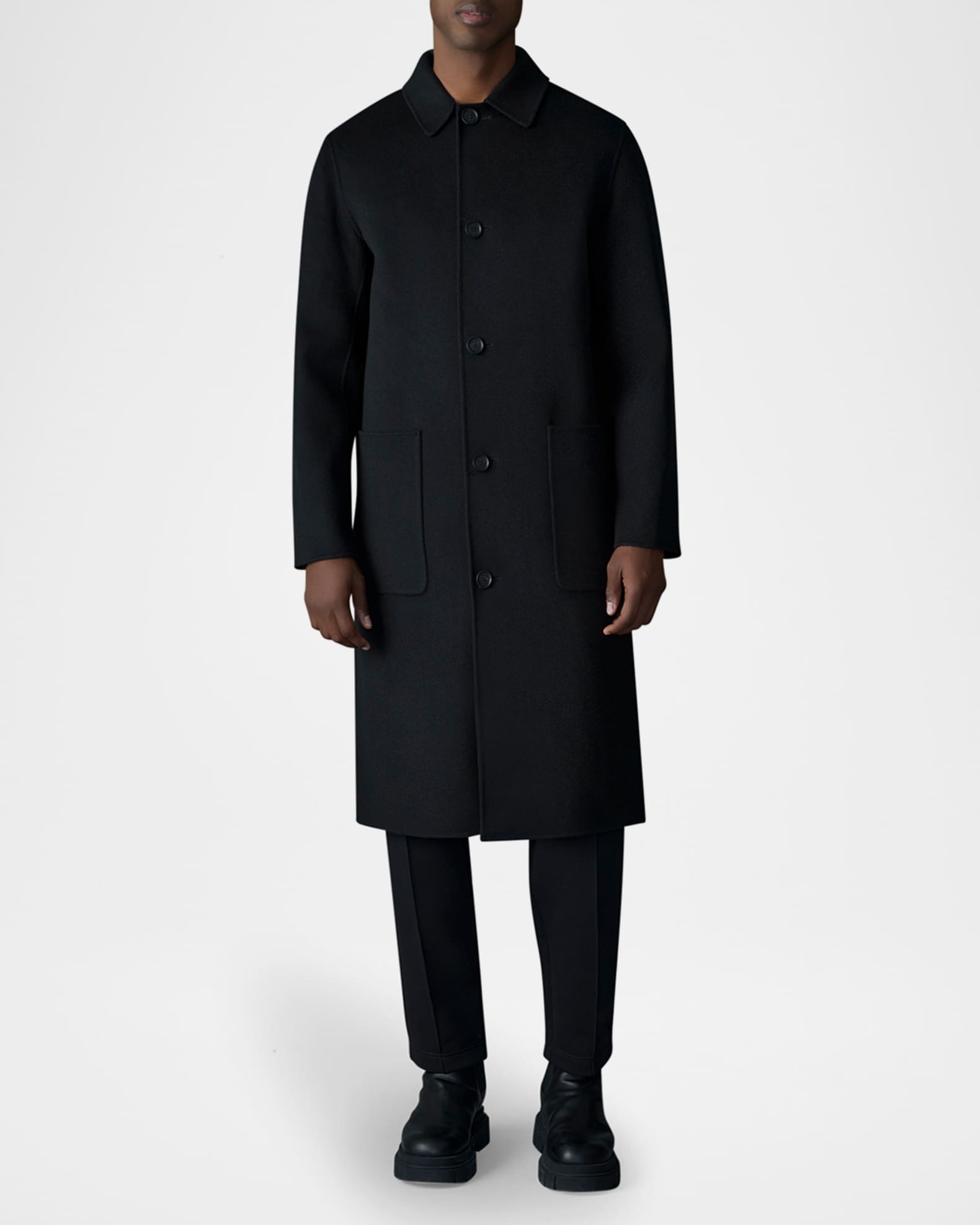 Mackage Men's Beckett Handmade Wool Overcoat | Neiman Marcus