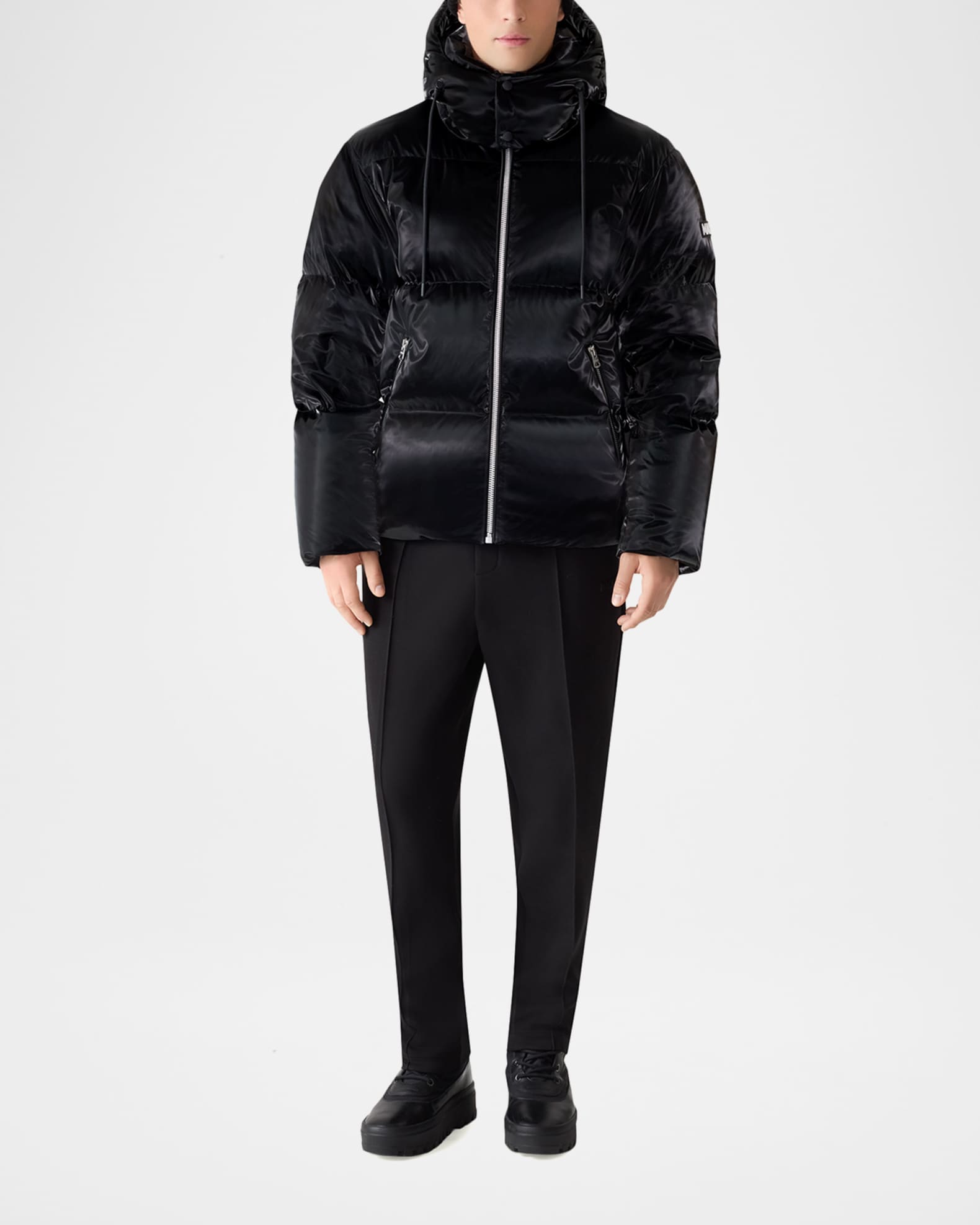 Mackage Men's Kent-Glo High-Gloss Hooded Down Jacket | Neiman Marcus