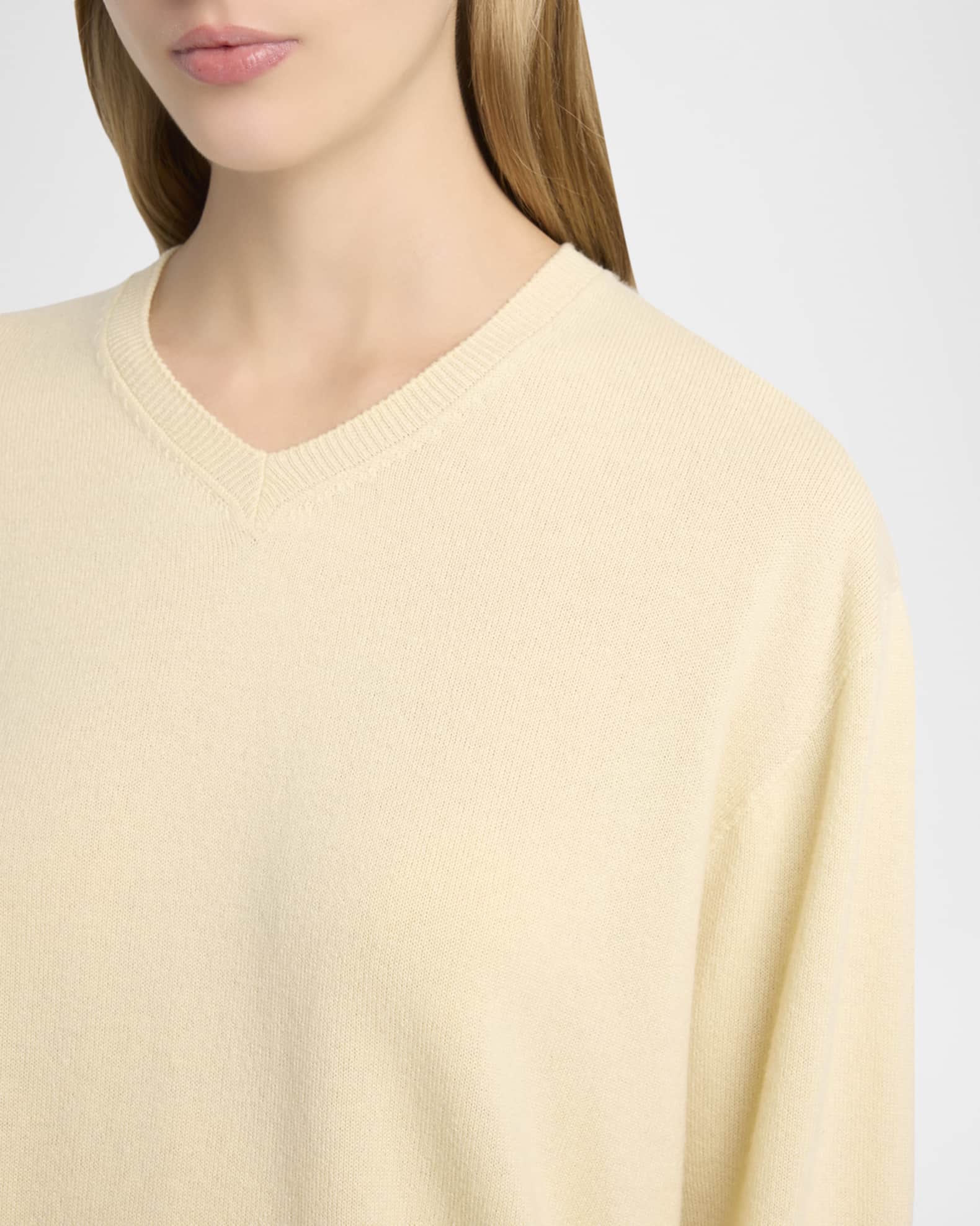 THE ROW Migeia V-Neck Cashmere Sweater | Neiman Marcus