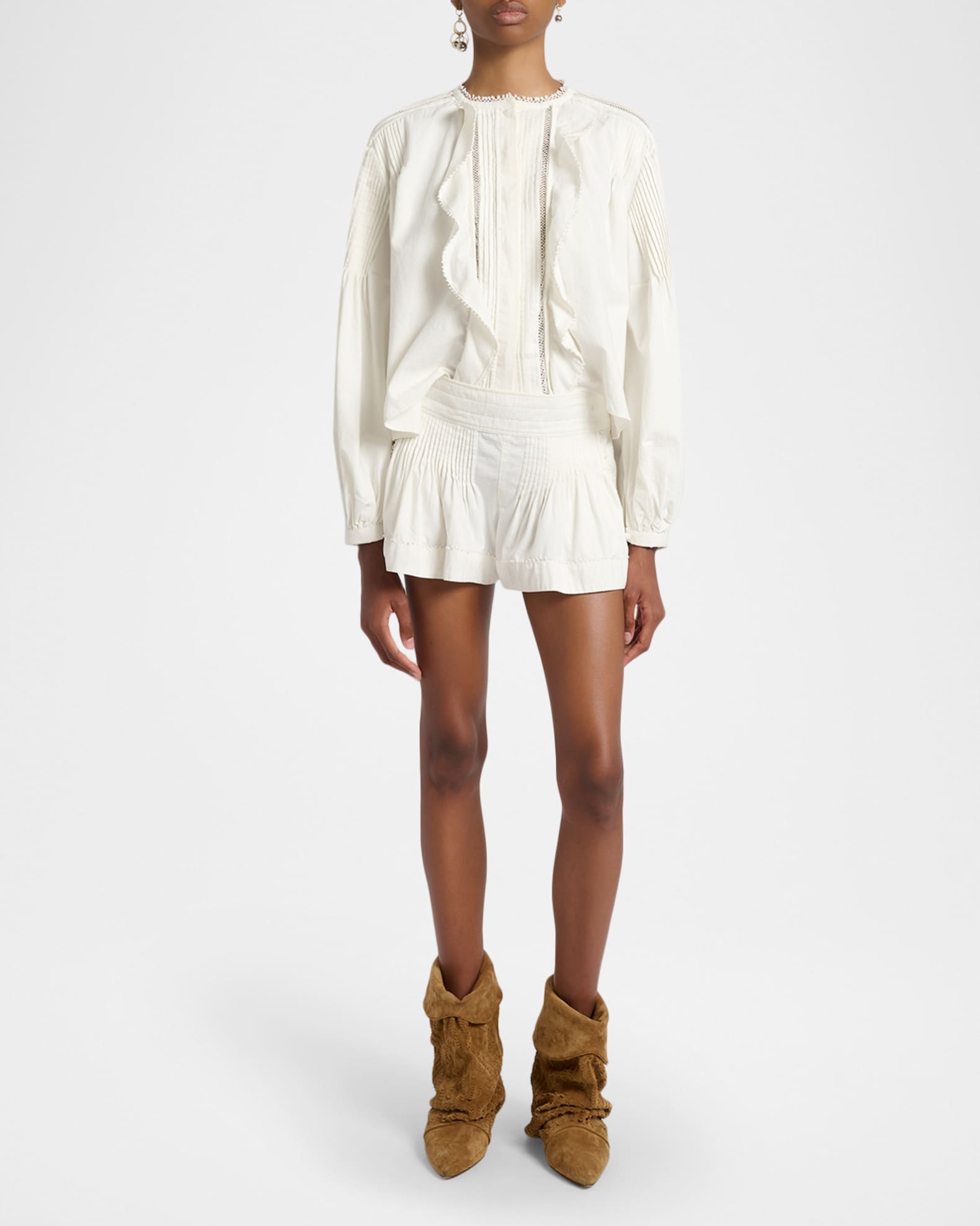 Isabel Marant Cybila Cotton Shorts | Neiman Marcus