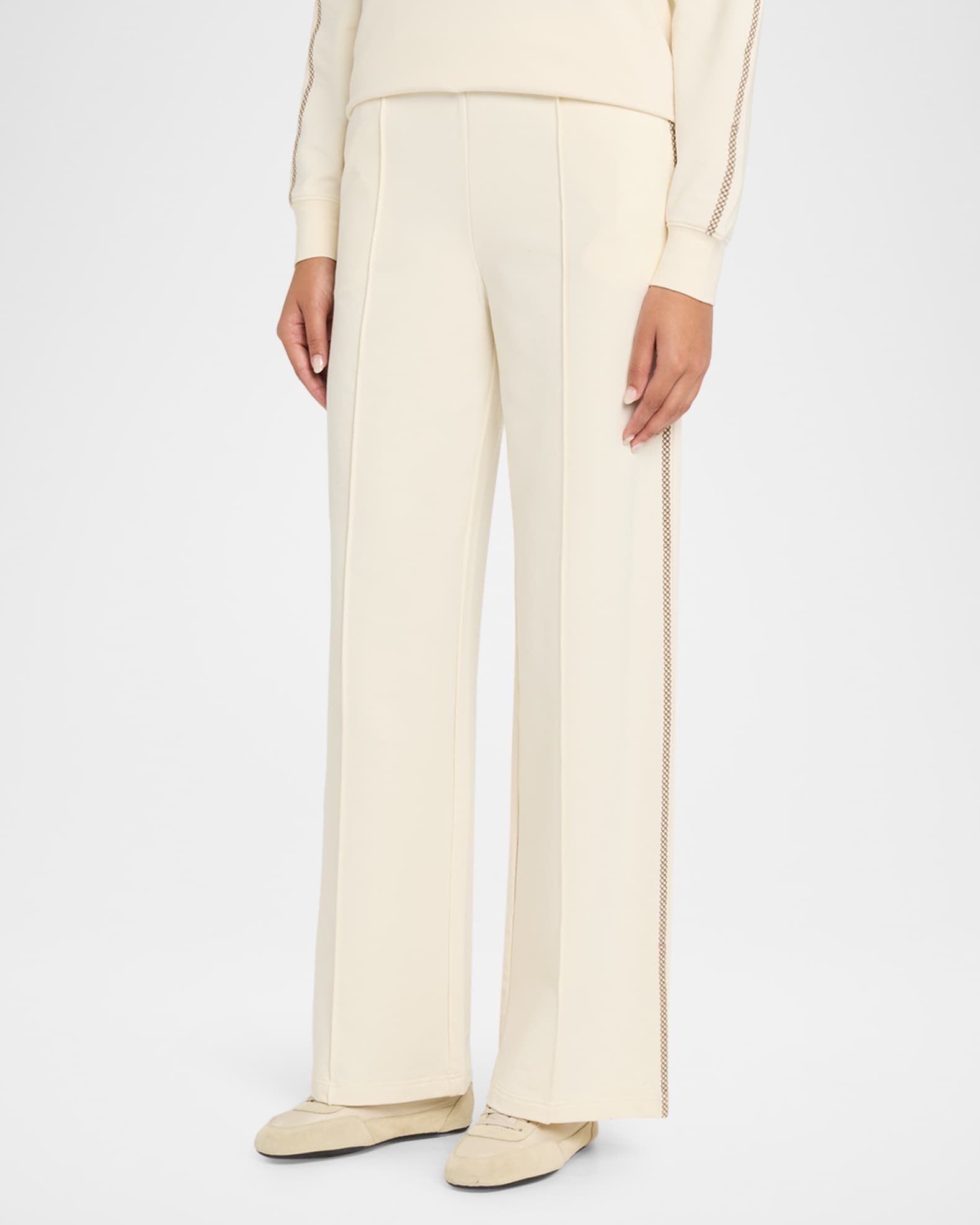 The Upside Hamsa Milou Pintuck Wide-Leg Sweatpants | Neiman Marcus