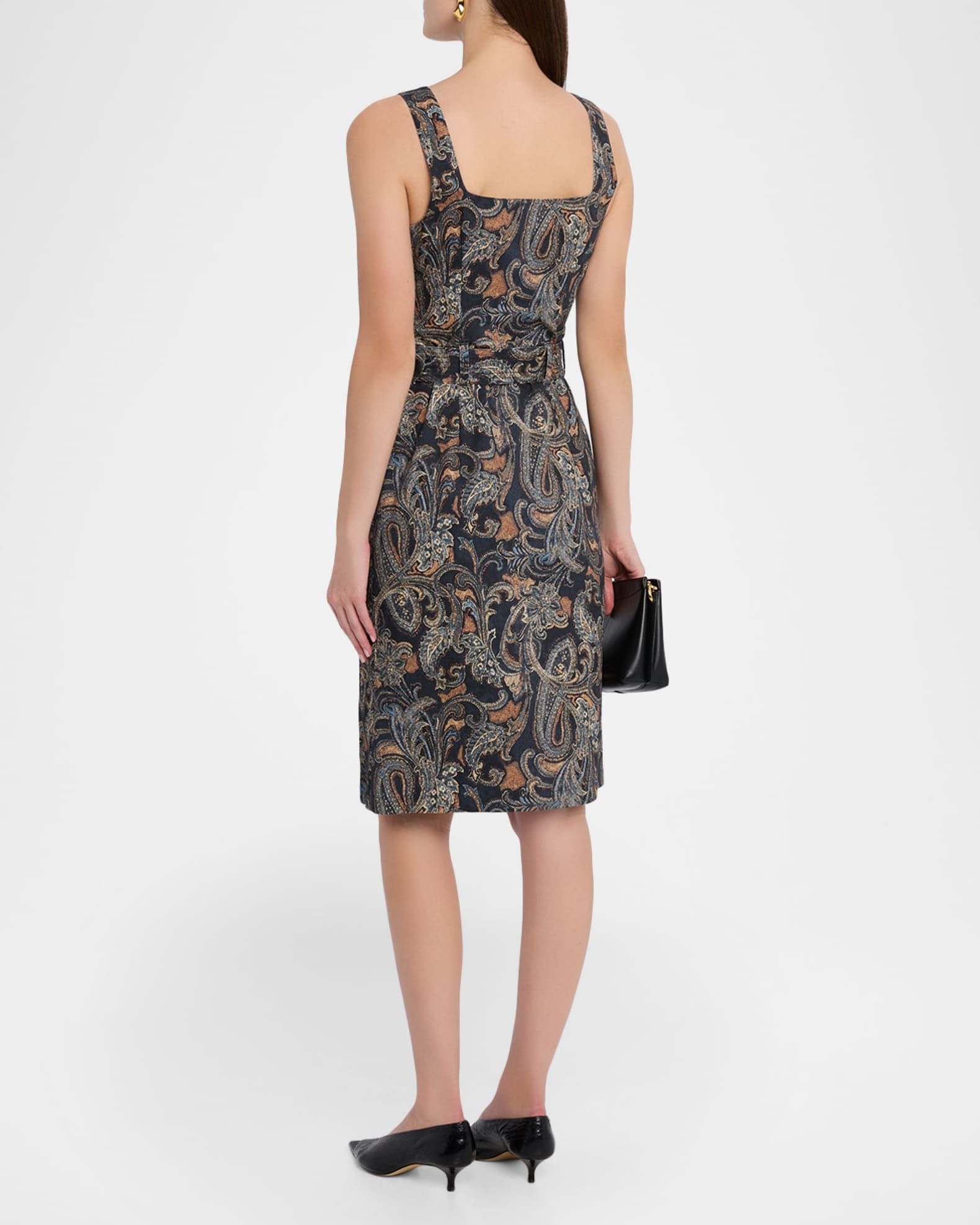 L'Agence Idy Paisley Button-Front Midi Dress | Neiman Marcus