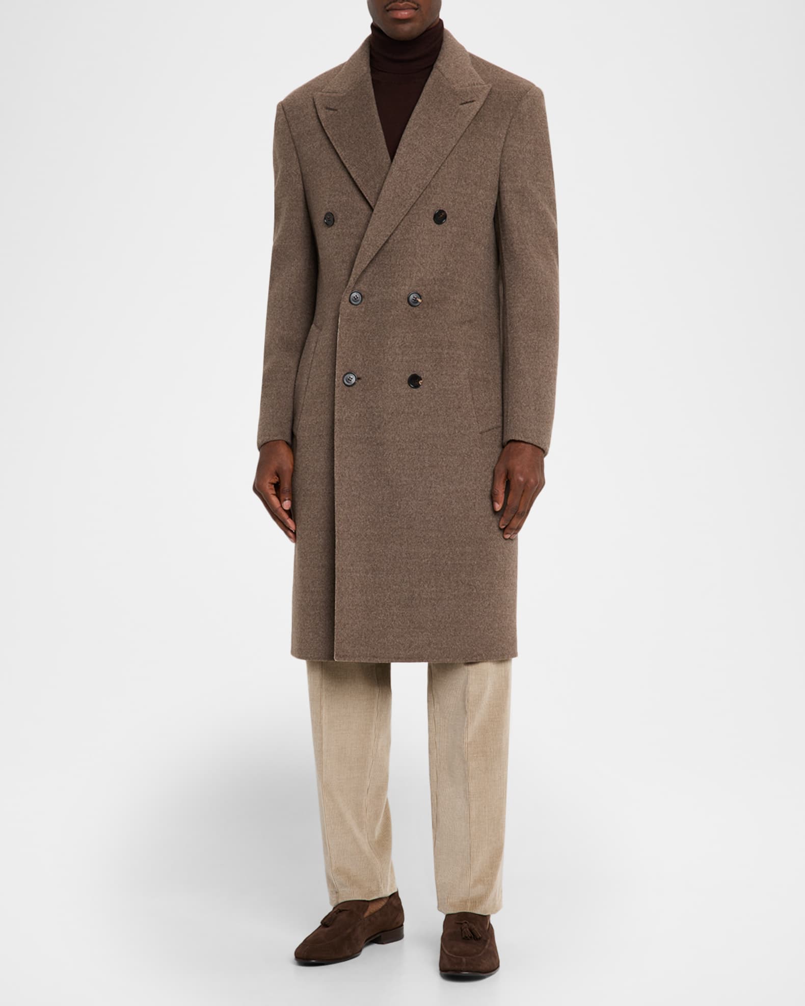 dunhill Men's Merino Wool Double Face Top Coat | Neiman Marcus