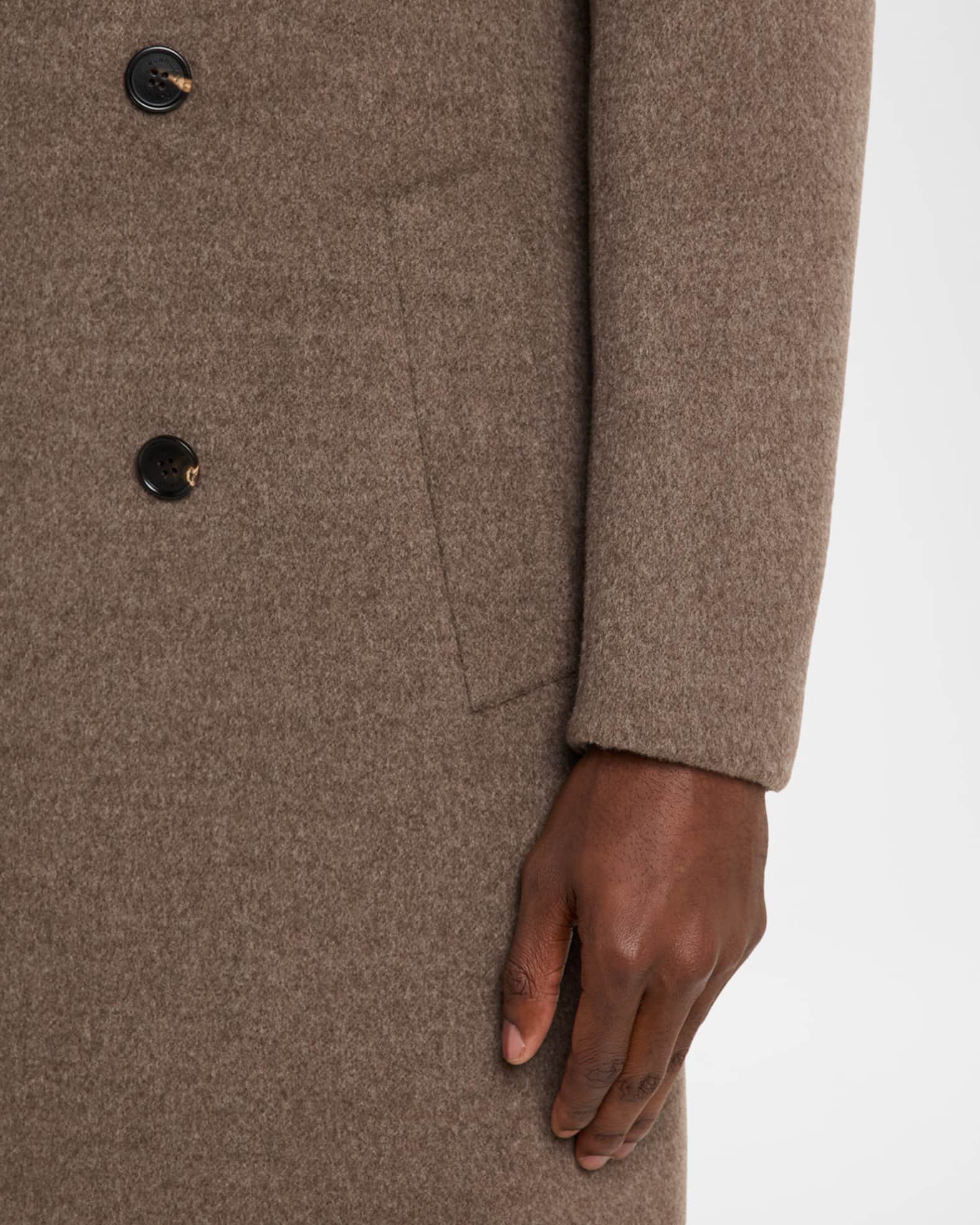 dunhill Men's Merino Wool Double Face Top Coat | Neiman Marcus