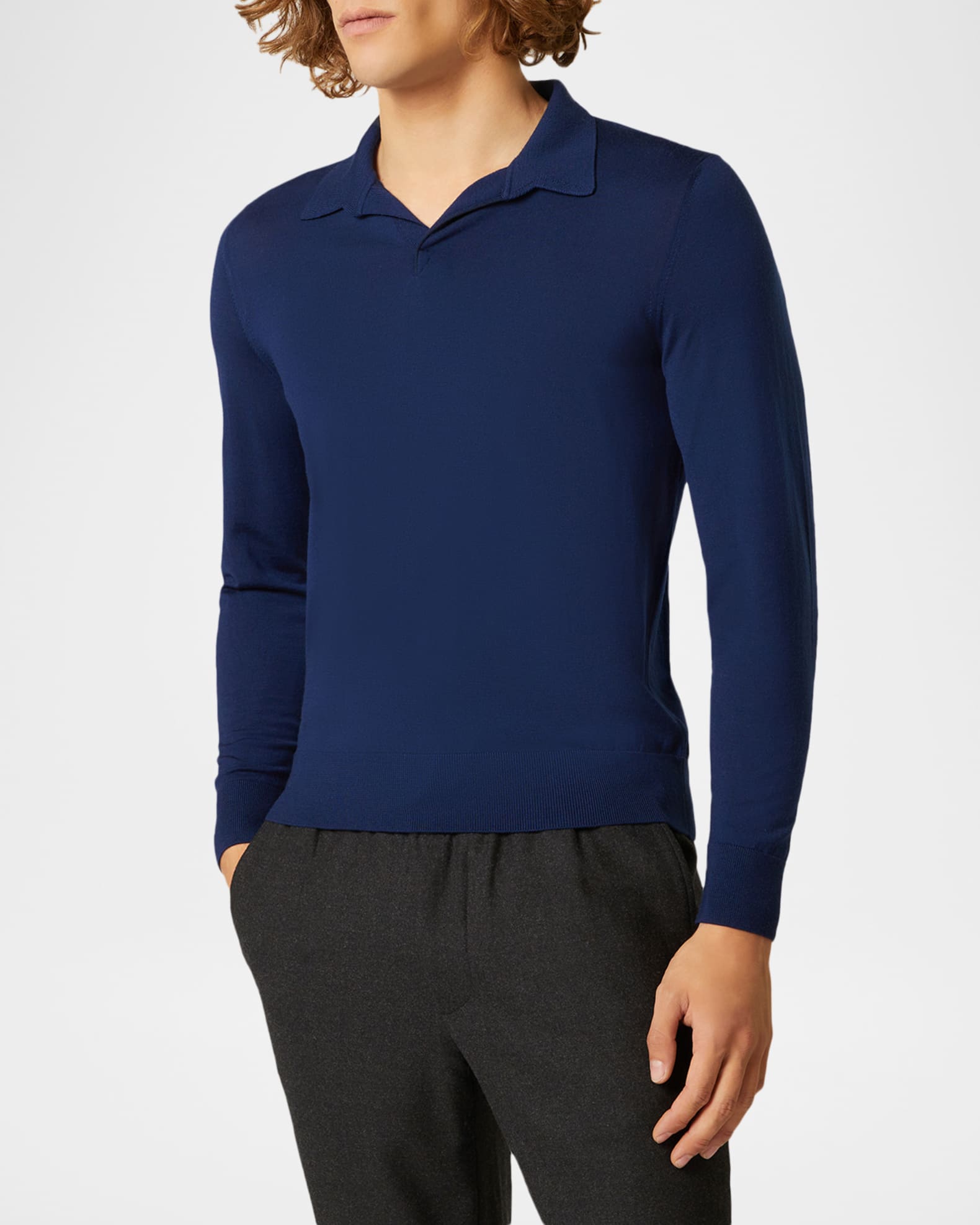 Sease Men's Johnny Wool Collared Pullover | Neiman Marcus