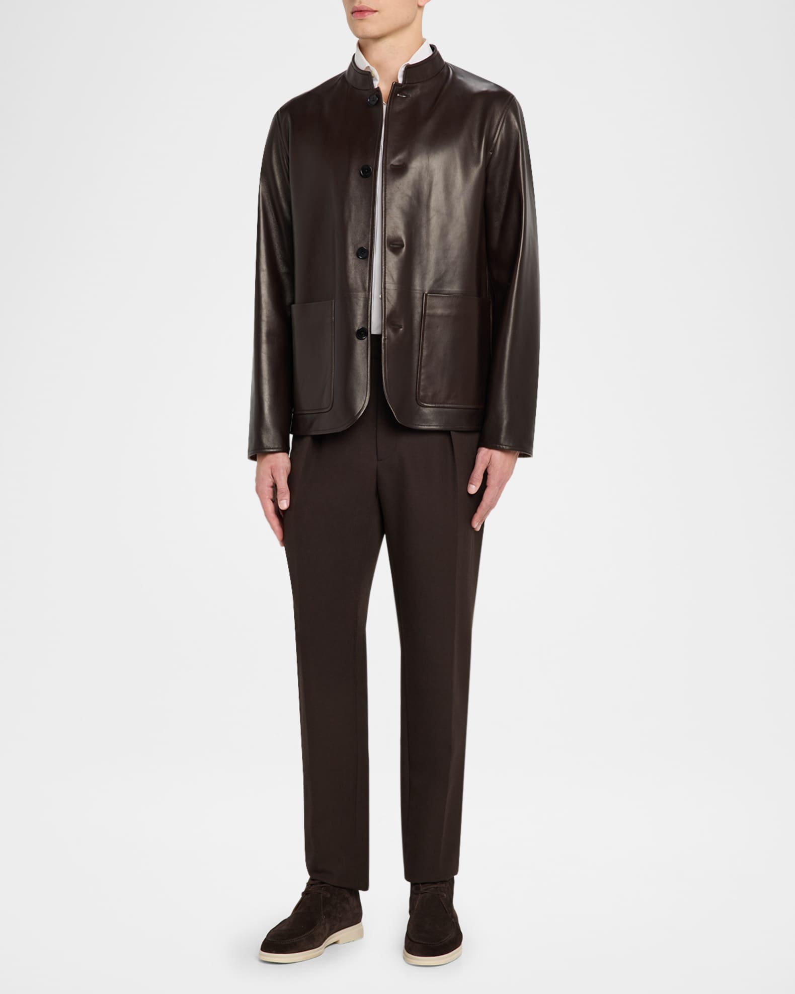 dunhill Men's Leather Driving Jacket | Neiman Marcus