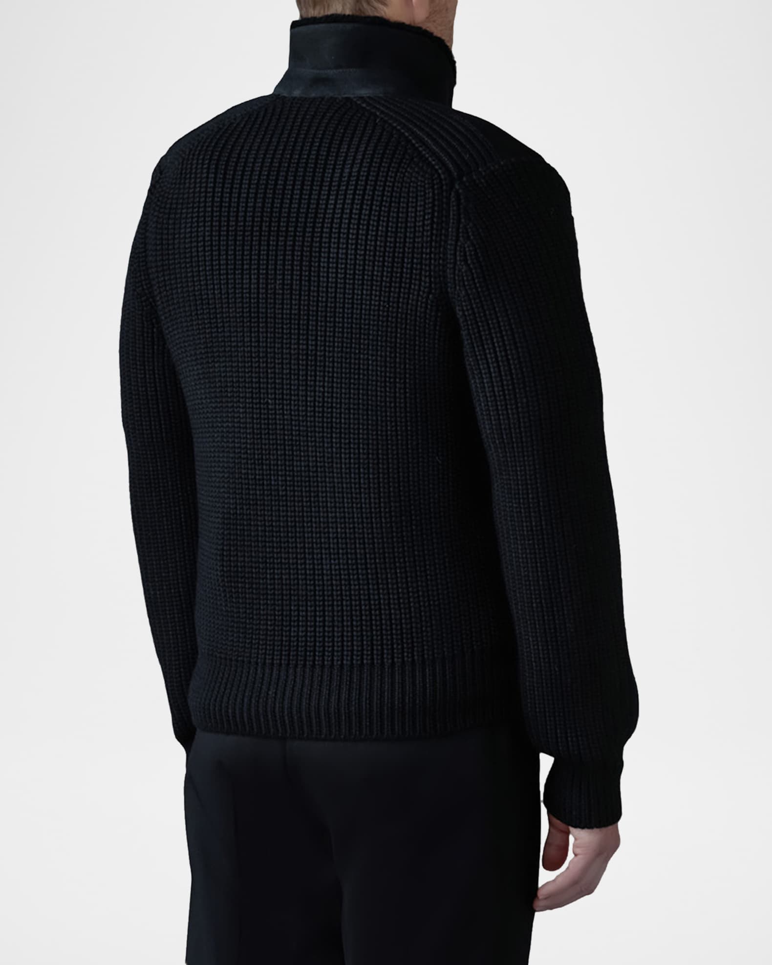 Mackage Men's Jonathan Mixed-Media Shearling Jacket | Neiman Marcus