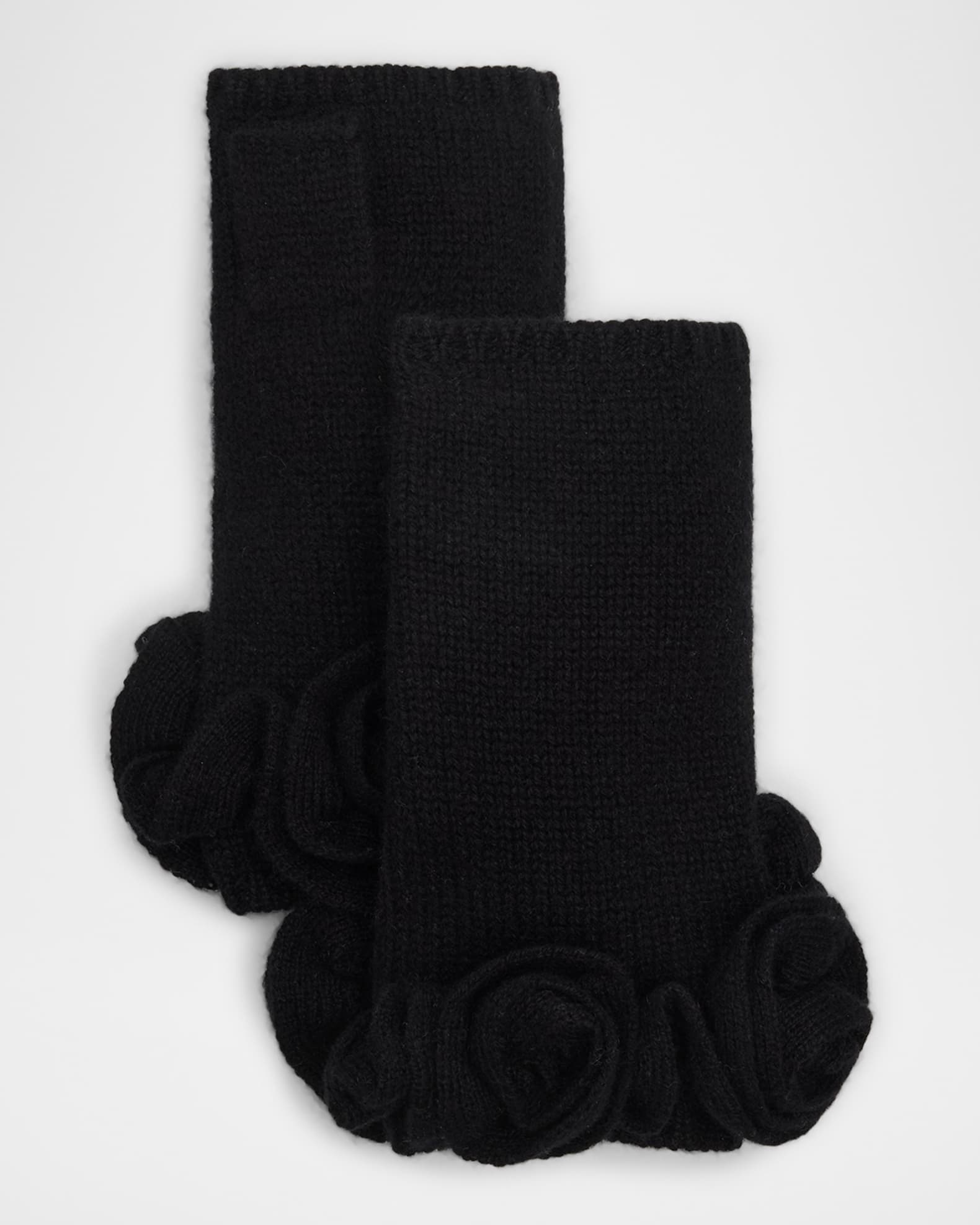 Carolyn Rowan Ruffled Cashmere Fingerless Gloves | Neiman Marcus