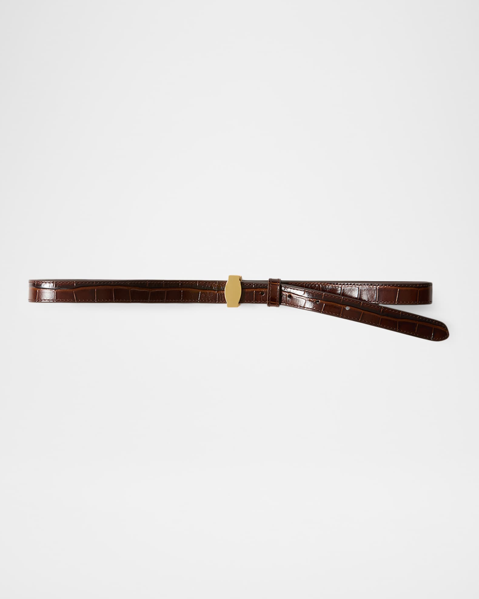 Veronica Beard Dash Croc-Embossed Leather Belt | Neiman Marcus