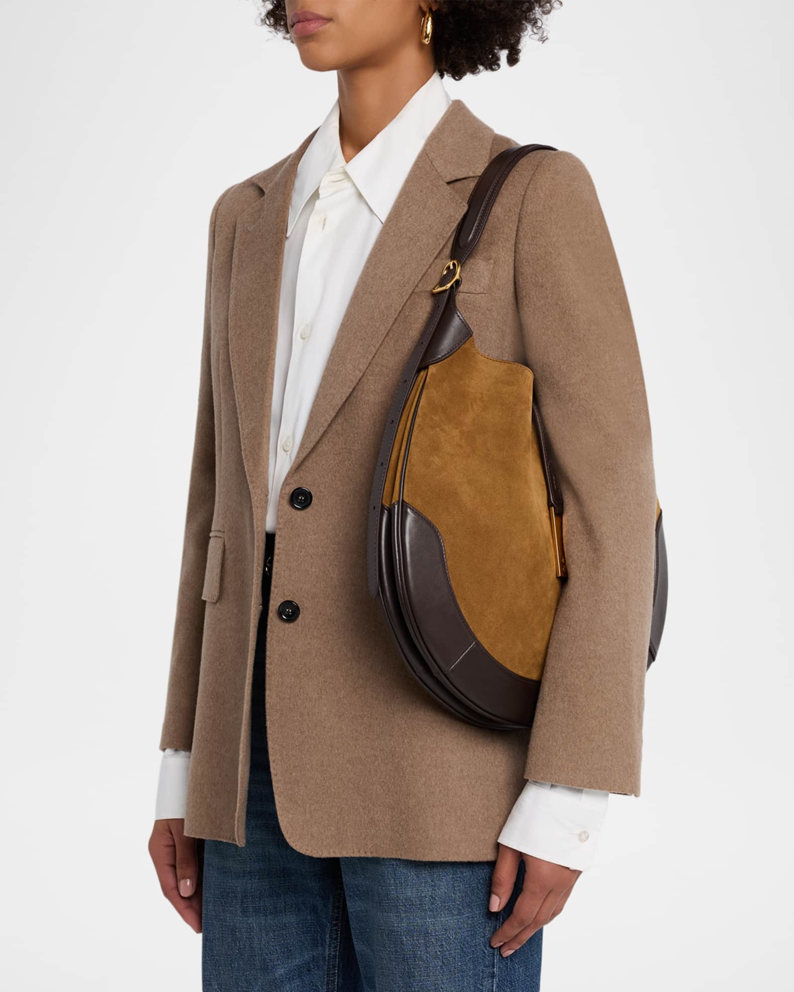 Polo Ralph Lauren Polo ID Suede Large Shoulder Bag | Neiman Marcus