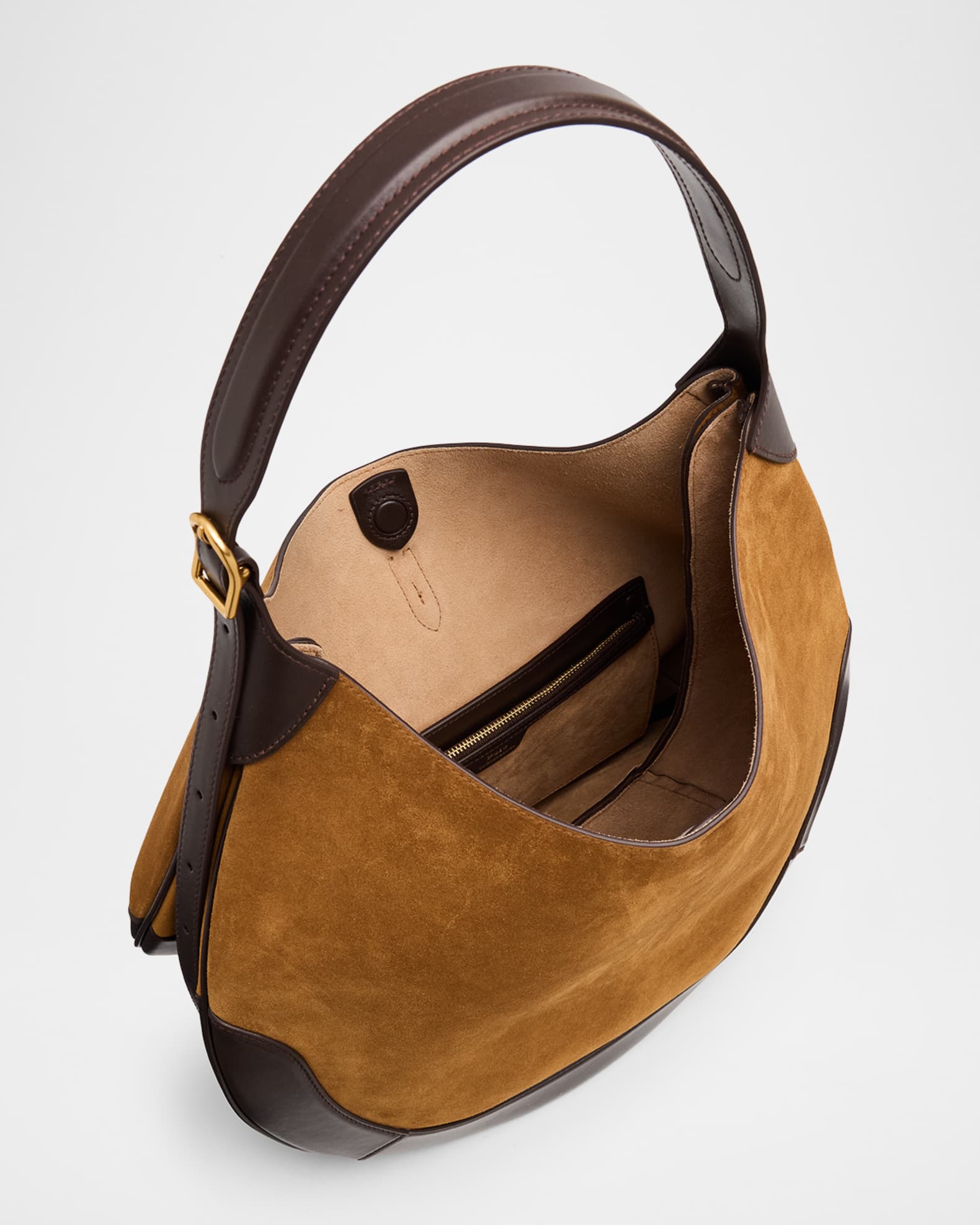 Polo Ralph Lauren Polo ID Suede Large Shoulder Bag | Neiman Marcus