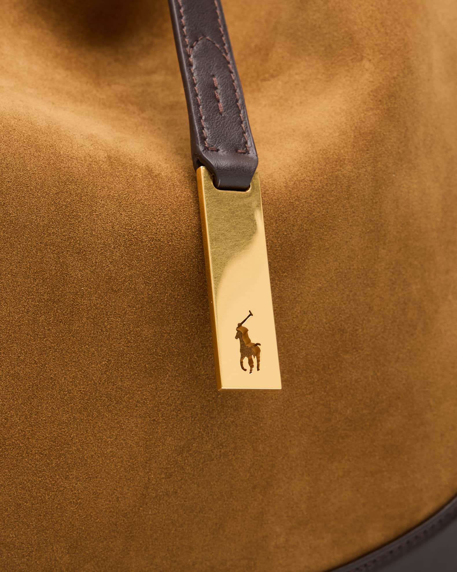 Polo Ralph Lauren Polo ID Suede Large Shoulder Bag | Neiman Marcus