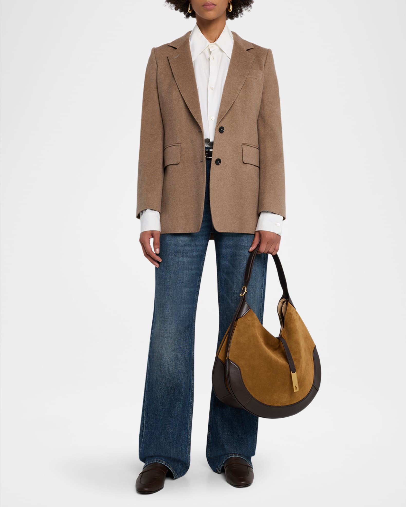 Polo Ralph Lauren Polo ID Suede Large Shoulder Bag | Neiman Marcus