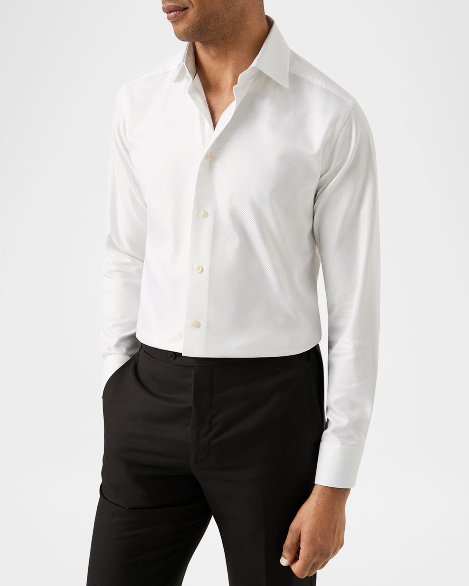 Eton Men's Slim-Fit Tonal Stripe Organic Cotton Dress Shirt | Neiman Marcus