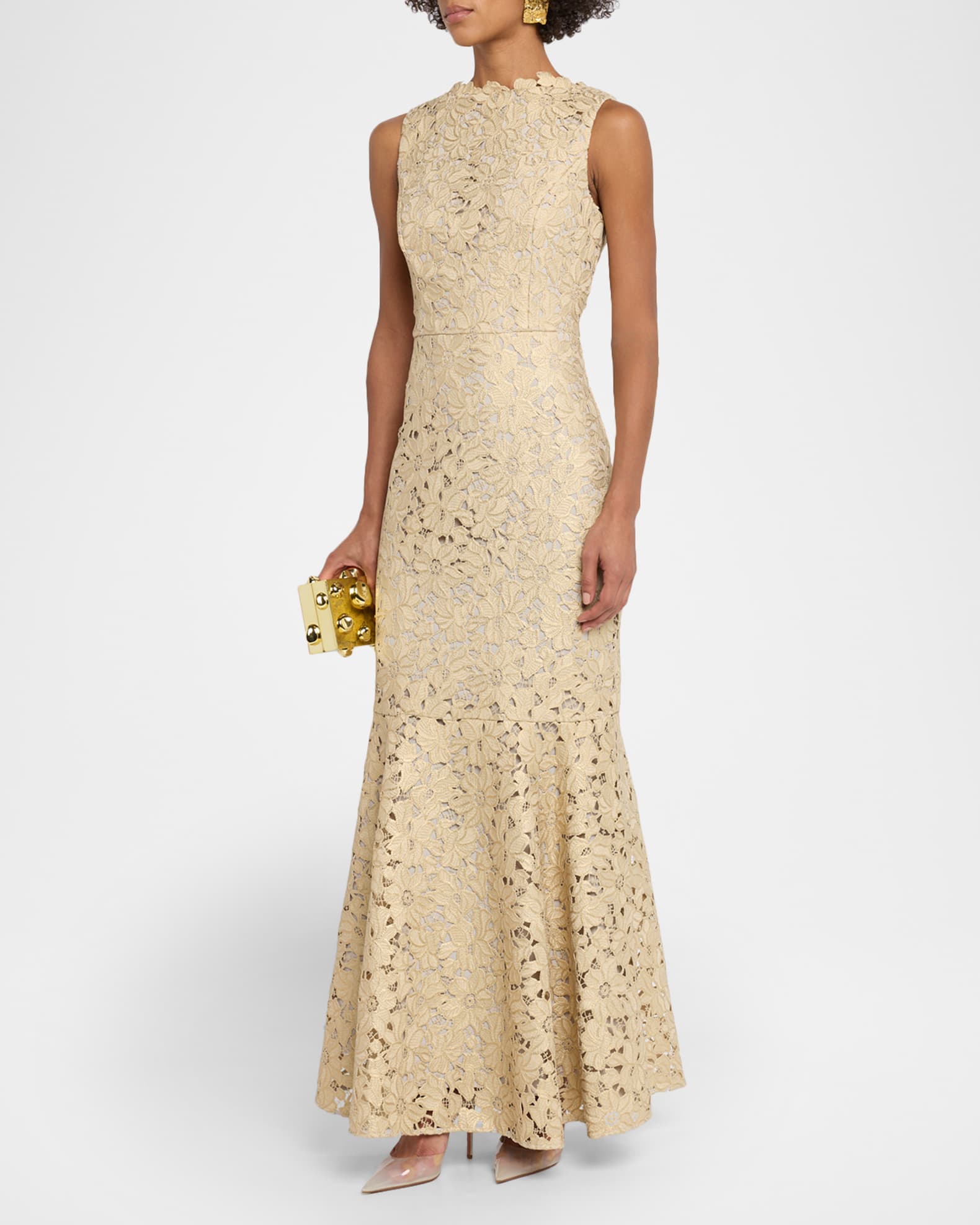 Shoshanna Reese Metallic Lace Gown | Neiman Marcus
