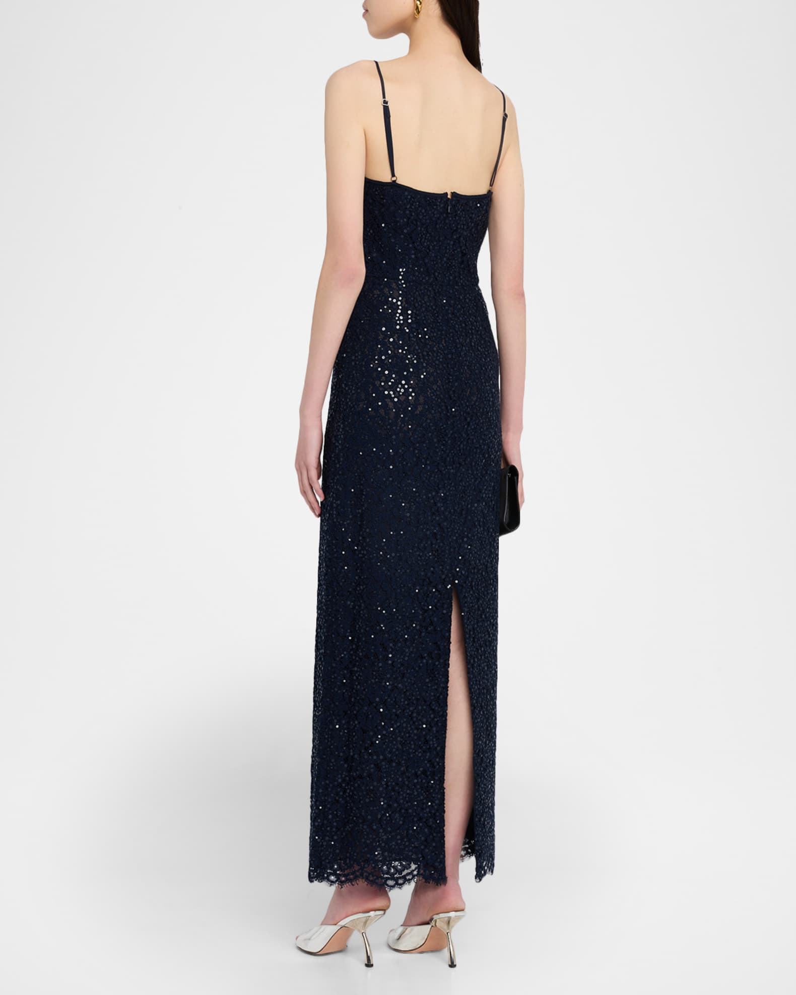 MICHAEL Michael Kors Sleeveless Sequin Lace Column Gown | Neiman Marcus