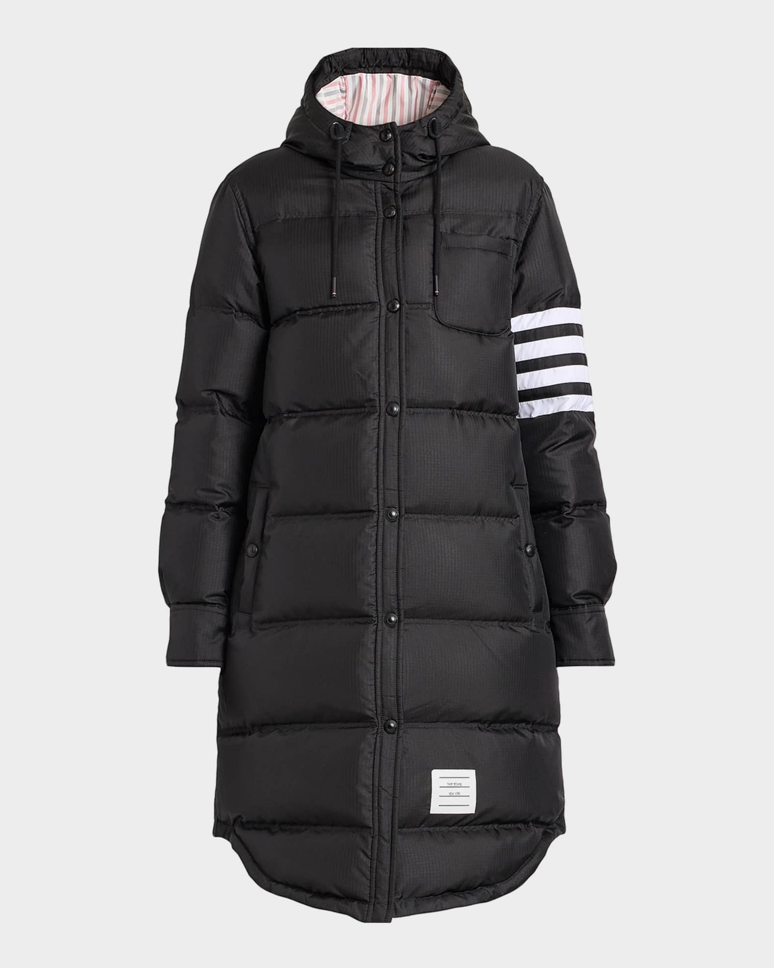 Thom Browne Shiny Ripstop 4-Bar Parka Jacket | Neiman Marcus
