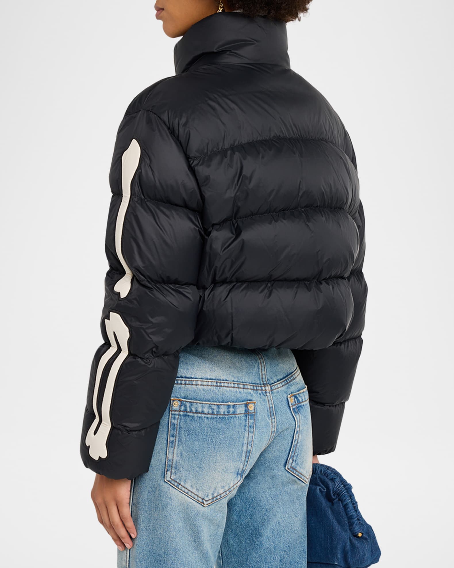 Amiri Bones Patch Crop Puffer Jacket | Neiman Marcus
