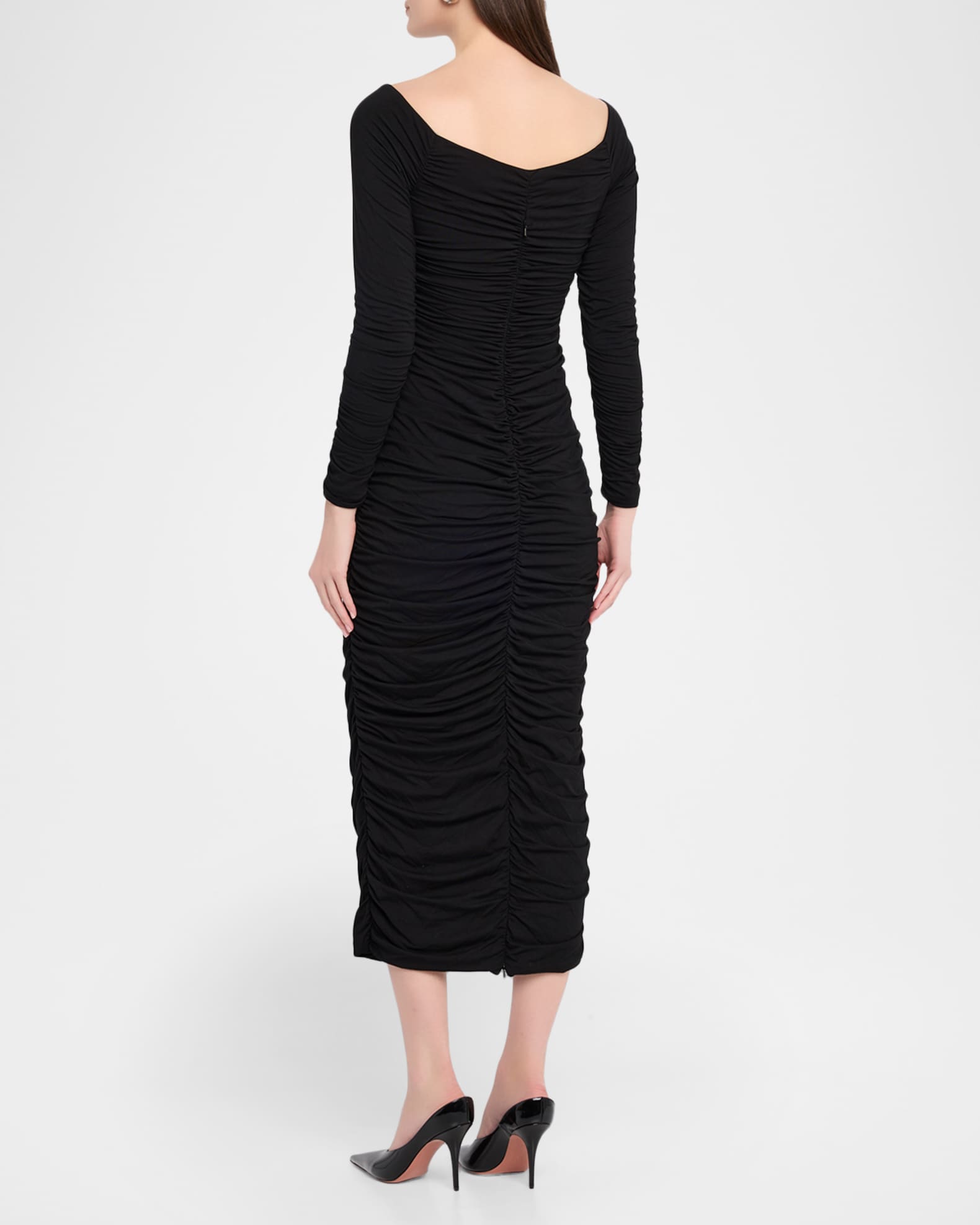 Sans Faff Wren Long-Sleeve Ruched Midi Dress | Neiman Marcus