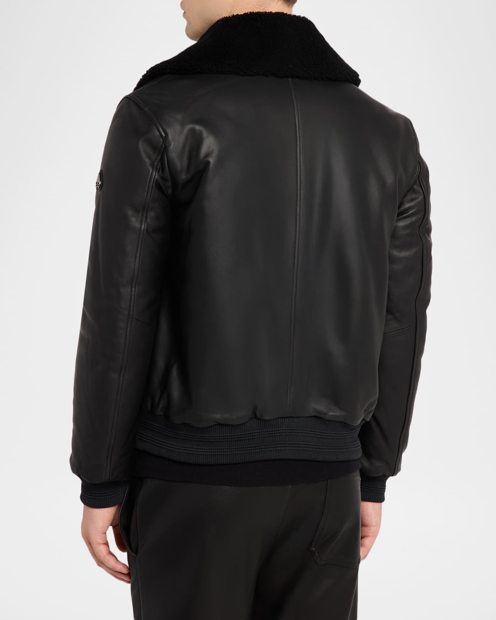 Moose Knuckles Men's Toba Bomber Jacket with Shearling Collar | Neiman ...