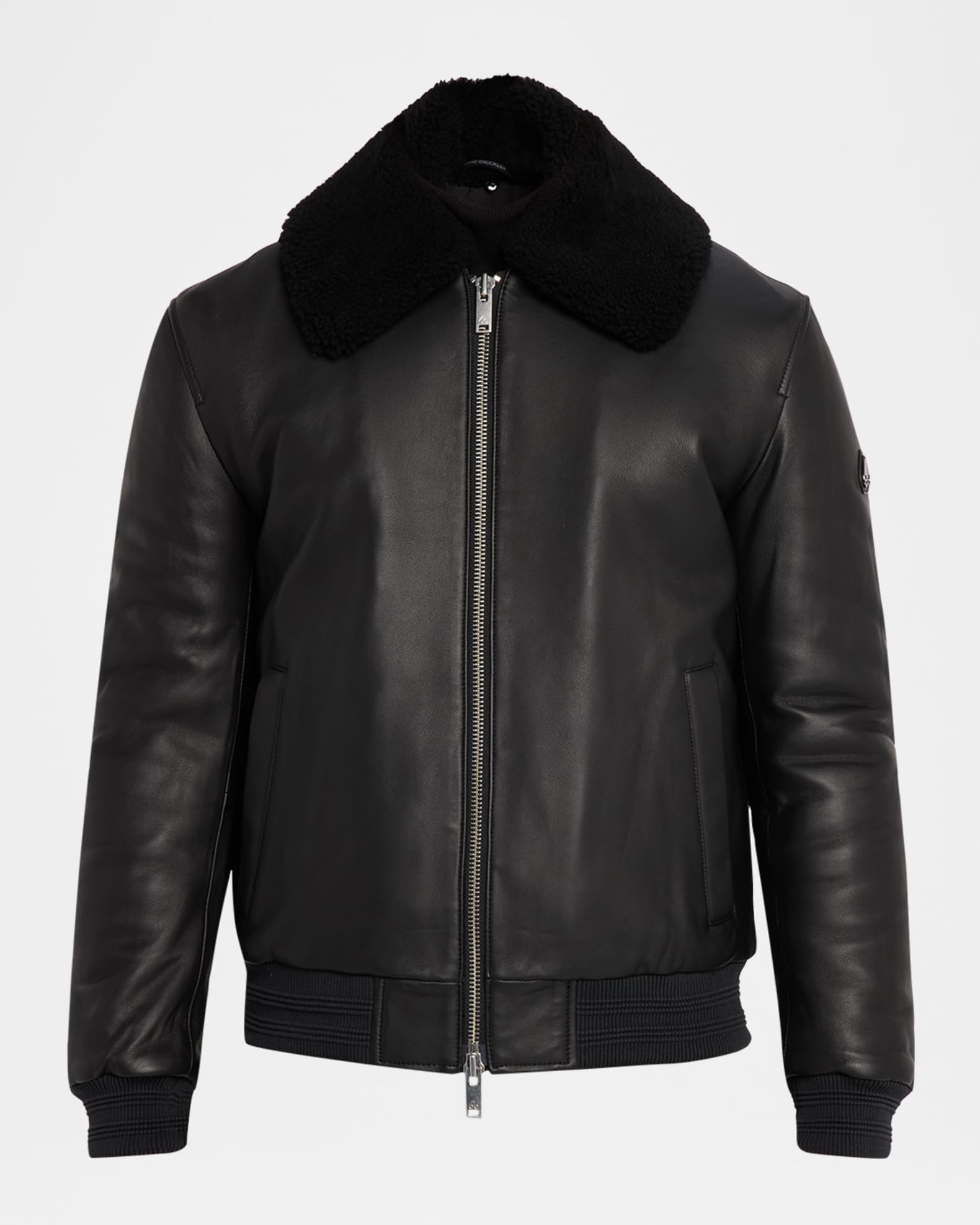 Moose Knuckles Men's Toba Bomber Jacket with Shearling Collar | Neiman ...