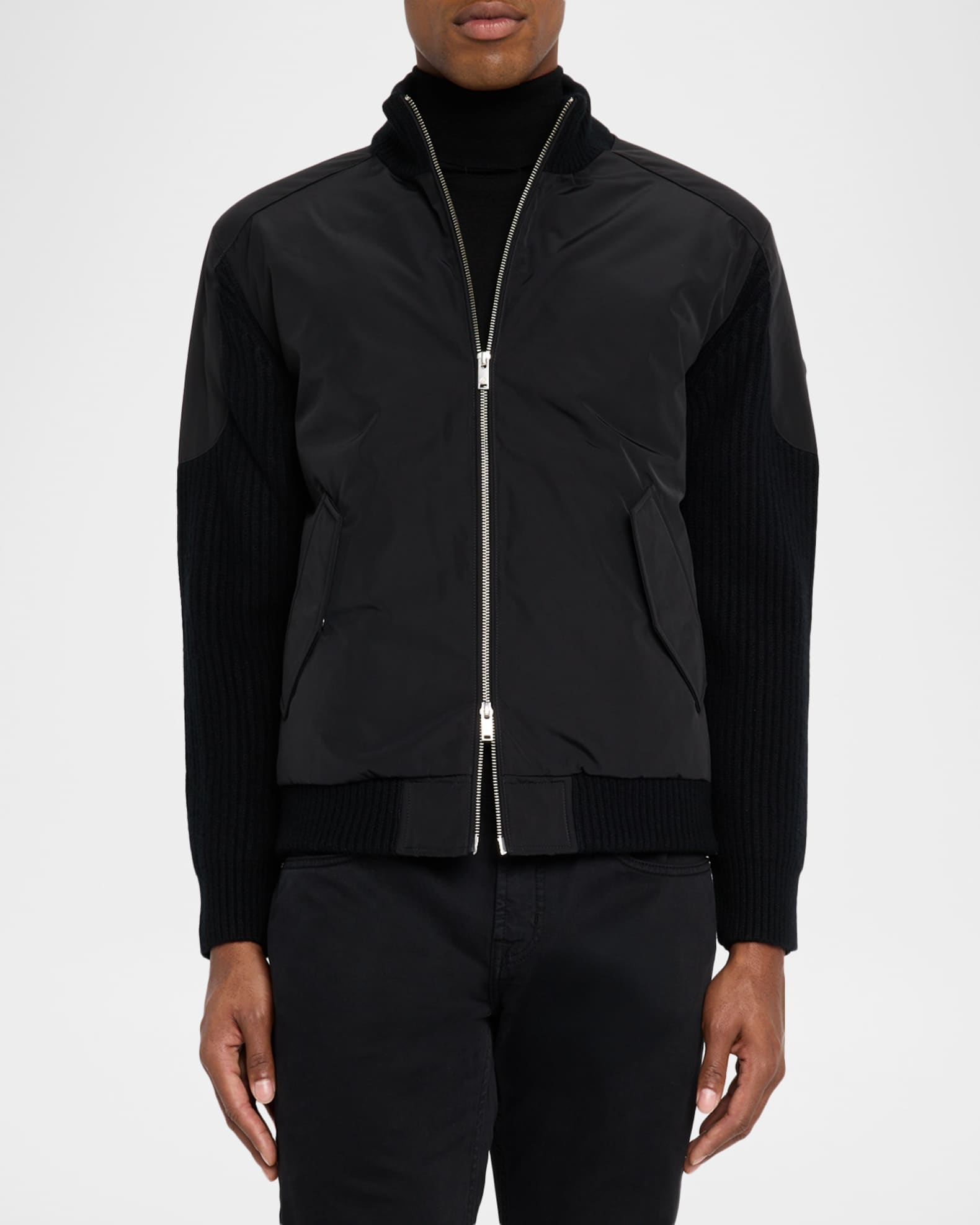 Moose Knuckles Men's Magnus Knit Hybrid Bomber Jacket | Neiman Marcus