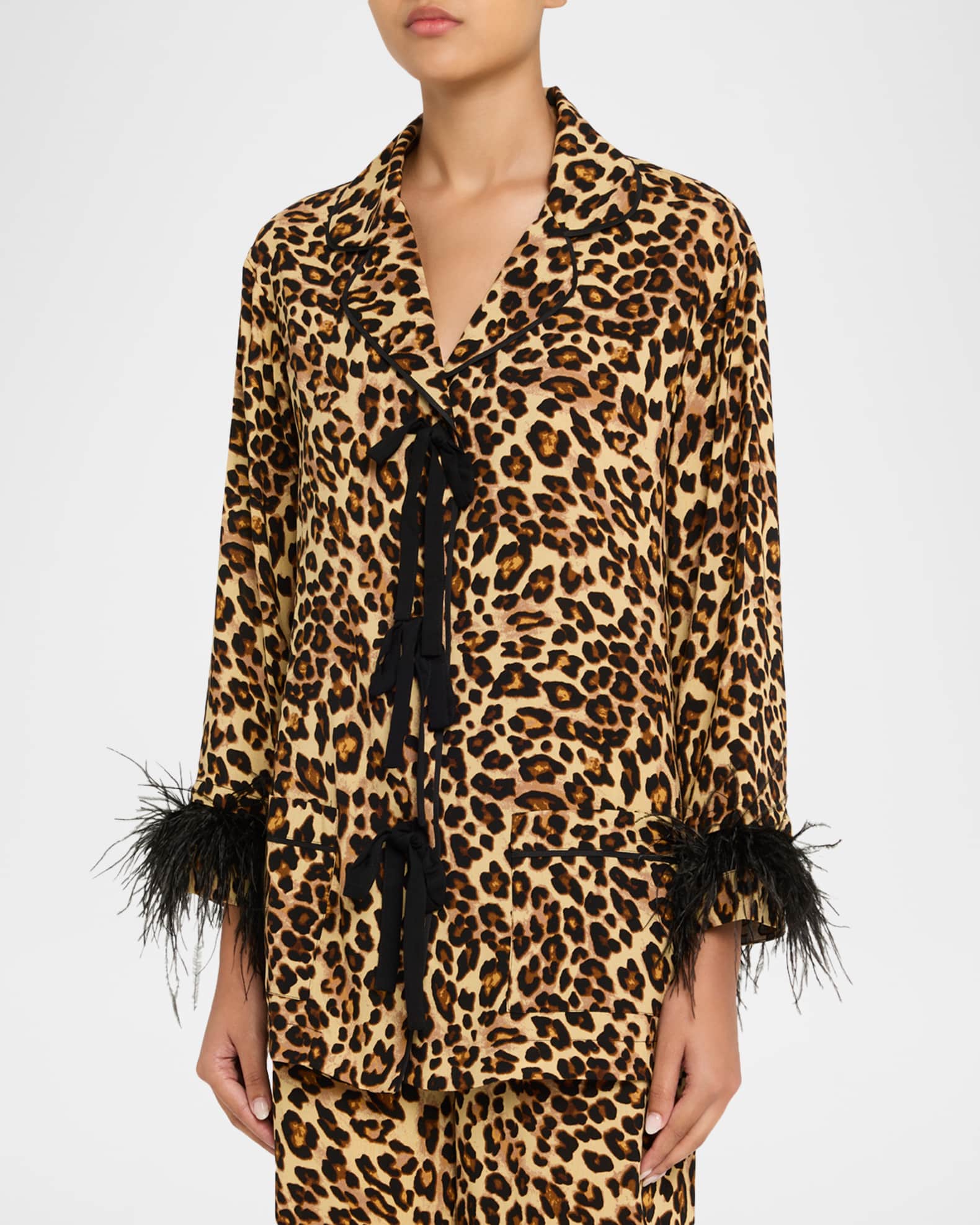 Sleeper Leopard-Print Viscose Pajama Set | Neiman Marcus
