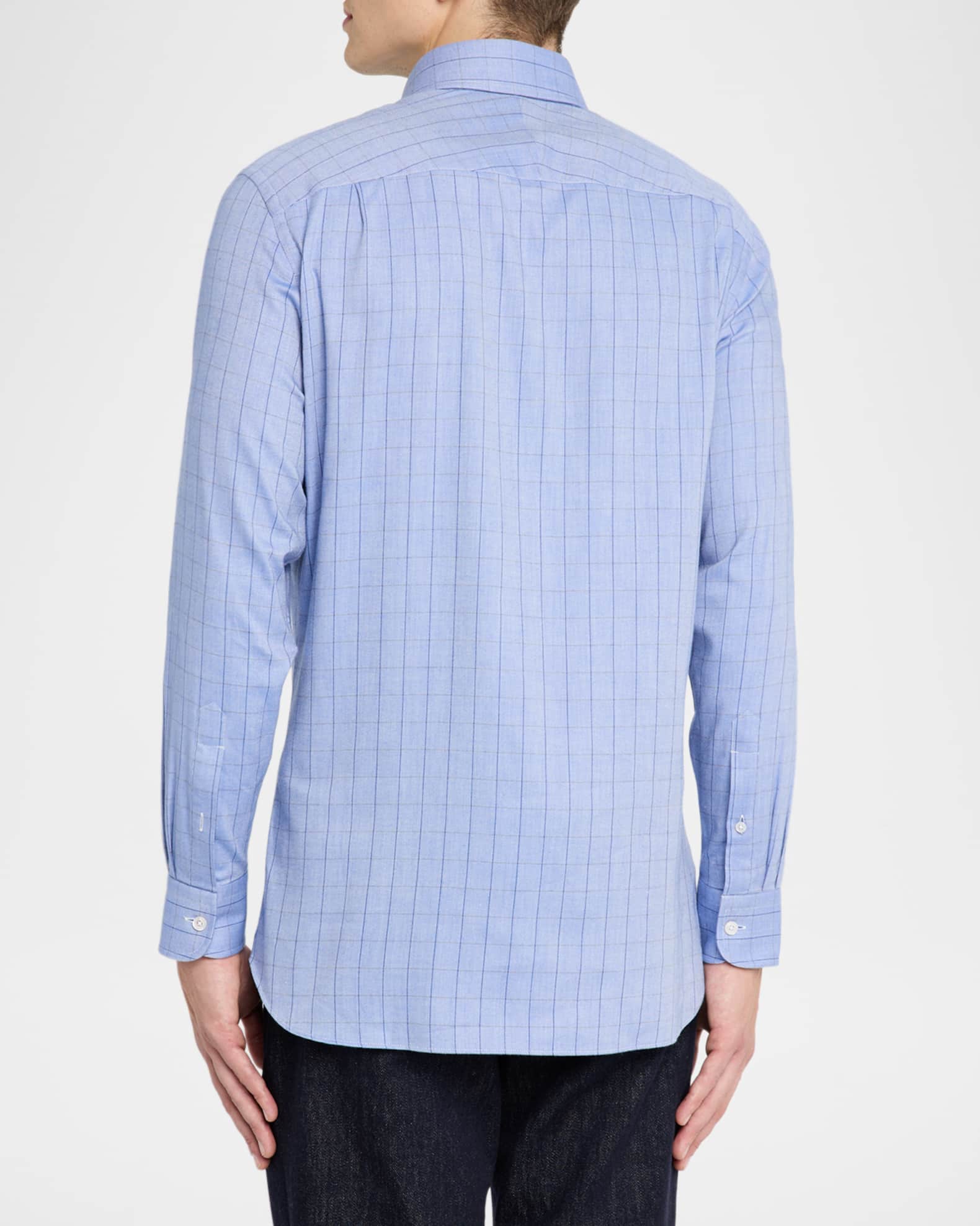 dunhill Men's Giza Cotton and Cashmere Tattersall Check Sport Shirt ...