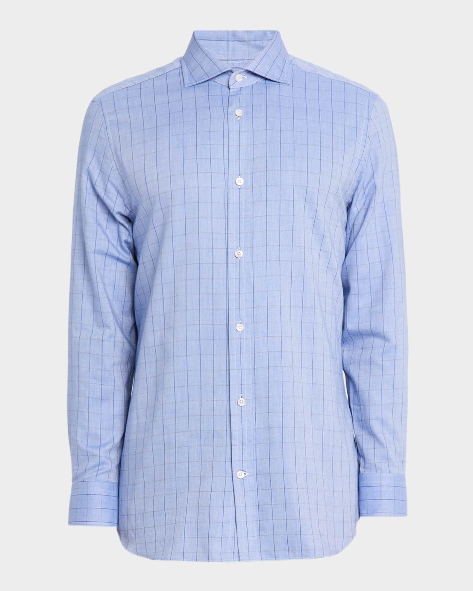 dunhill Men's Giza Cotton and Cashmere Tattersall Check Sport Shirt ...