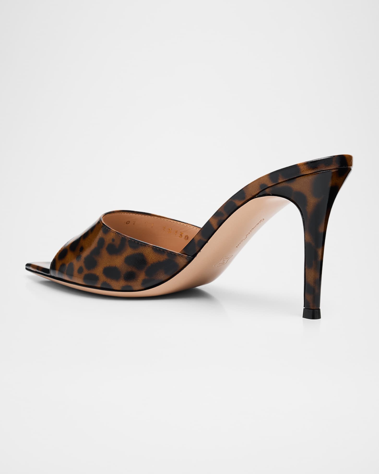 Gianvito Rossi Elle Leopard Patent Leather Mule pumps | Neiman Marcus