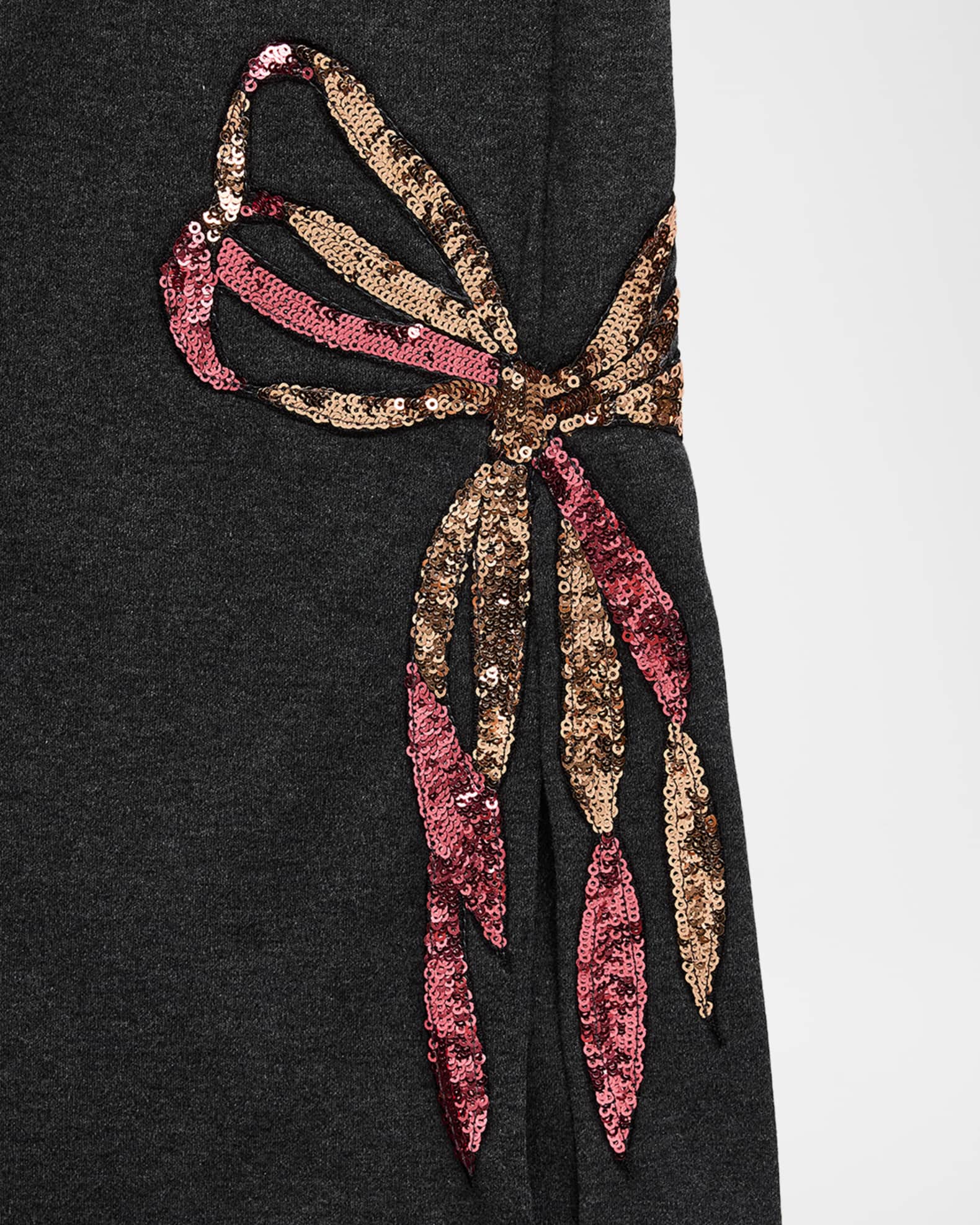 Hannah Banana Girl's Sequined-Bow Sweatpants, Size 7-14 | Neiman Marcus