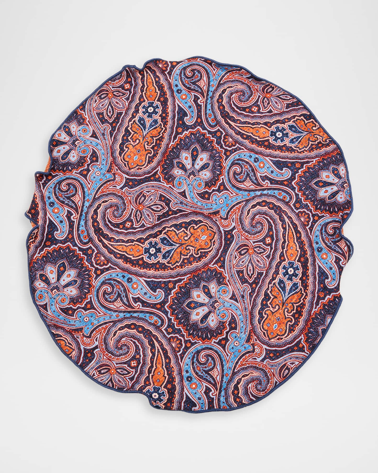 Edward Armah Men's Reversible Paisley Silk Pocket Circle | Neiman Marcus