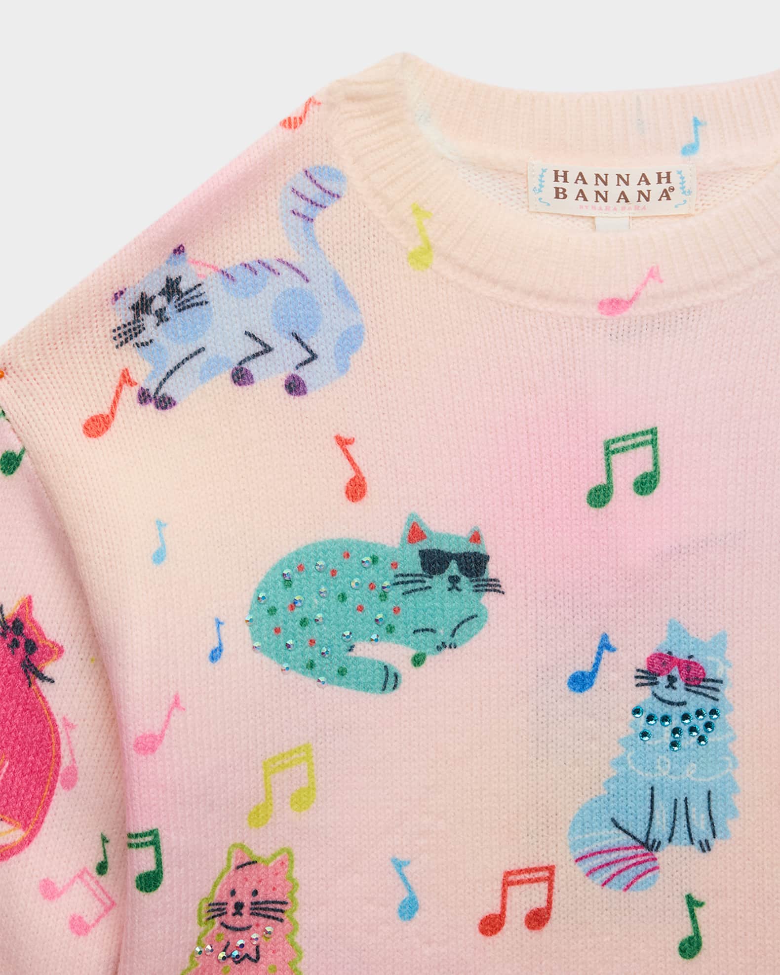 Hannah Banana Girl's Cat Gradient Sweater, Size 2-10 | Neiman Marcus