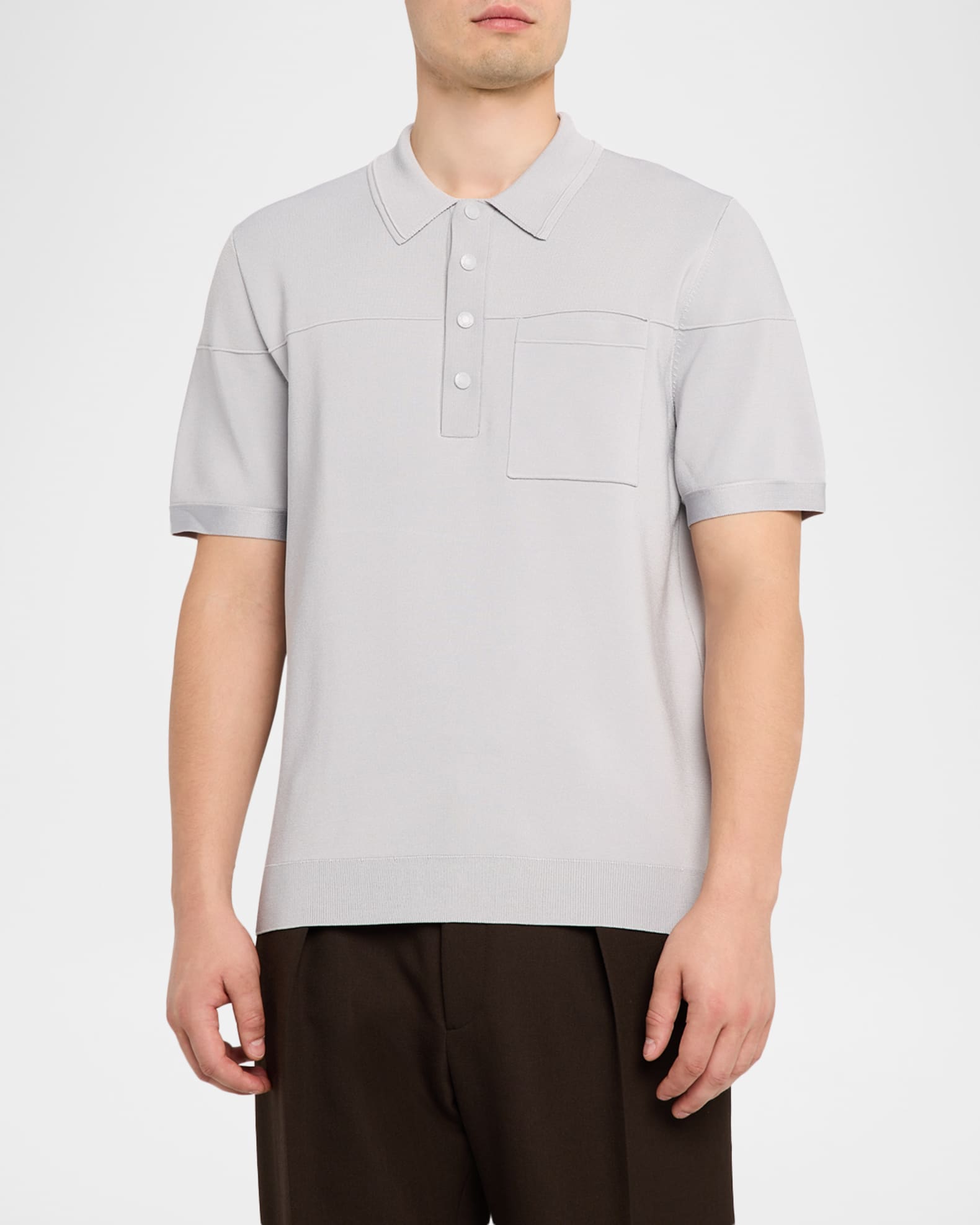 Reiss Men's Snap-Placket Stretch Polo Shirt | Neiman Marcus