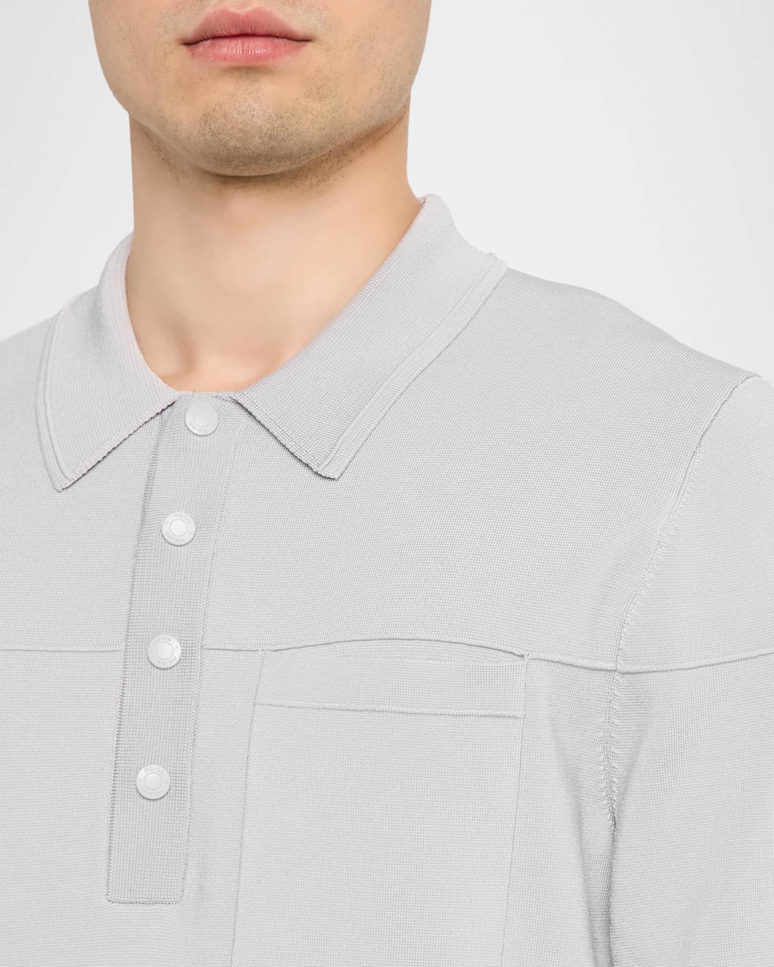 Reiss Men's Snap-Placket Stretch Polo Shirt | Neiman Marcus