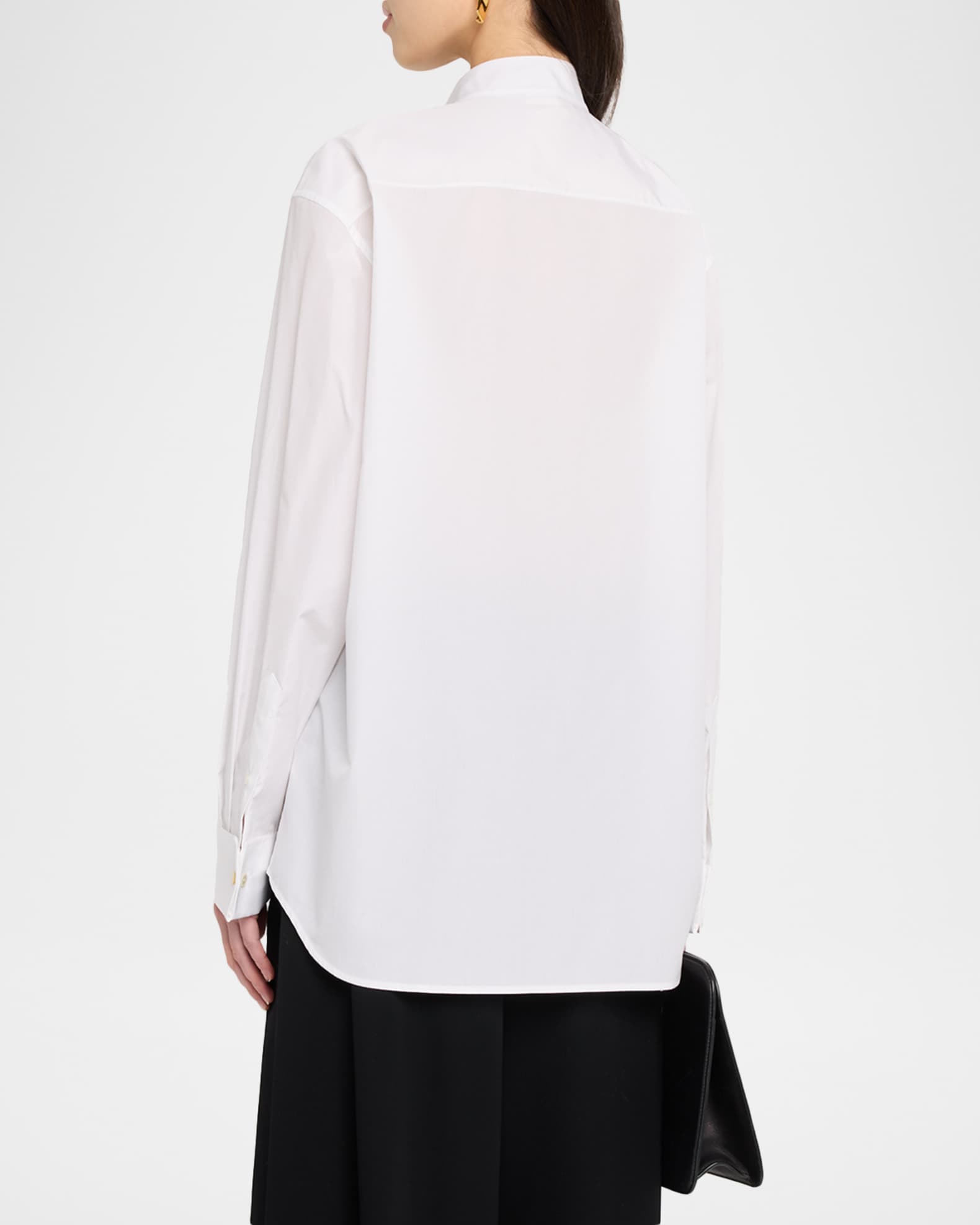 THE ROW Erelisse Bib Cotton Poplin Tuxedo Shirt | Neiman Marcus